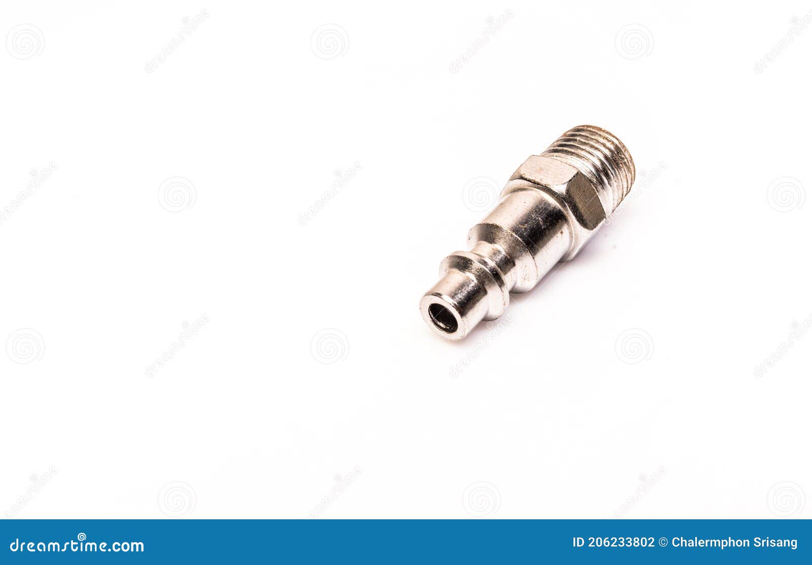 Quick Coupler Isolate on a White Background, Chrome Wind Coupling Tool ...