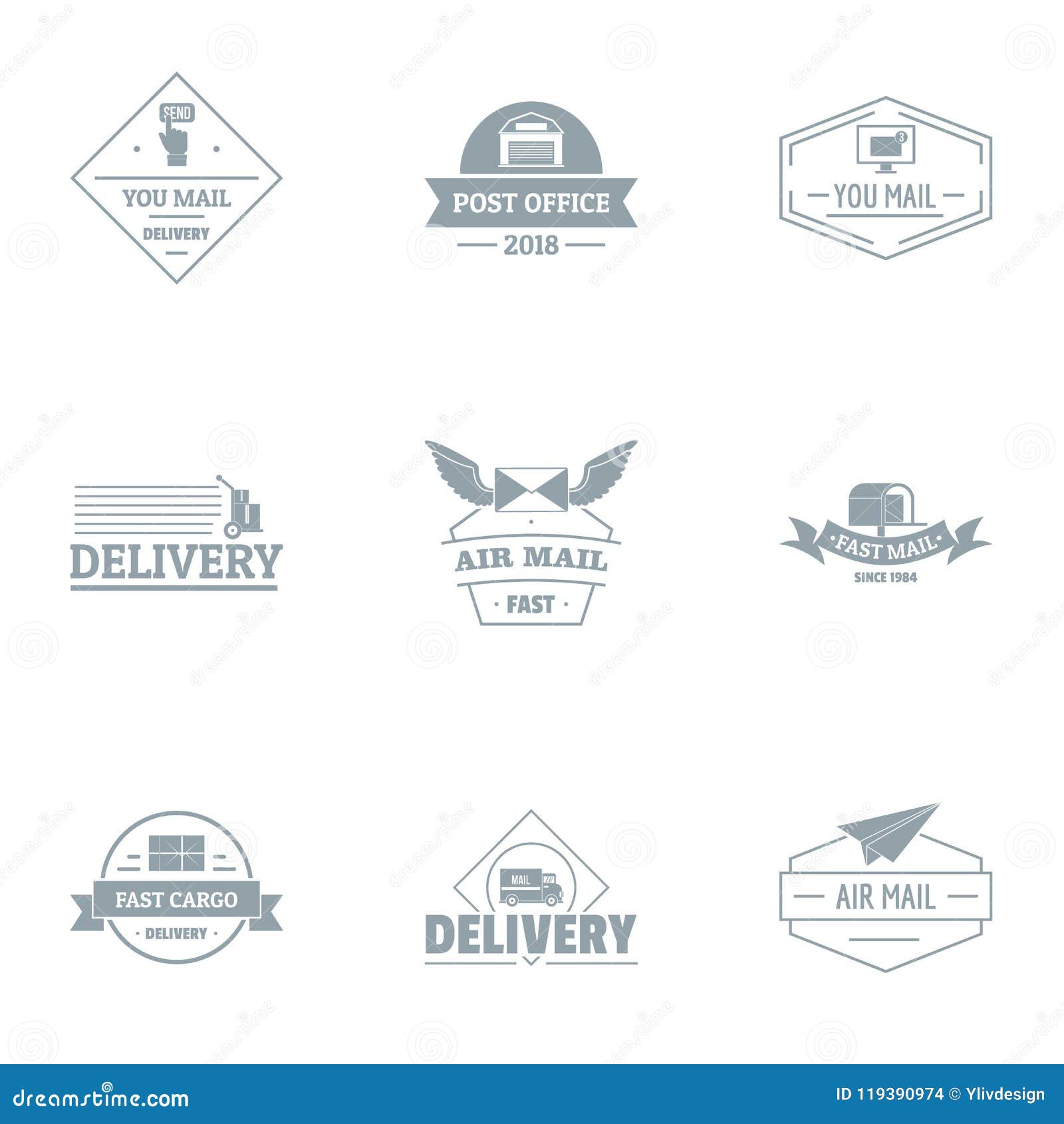 Quick Delivery Logo Set, Simple Style Stock Vector - Illustration of ...