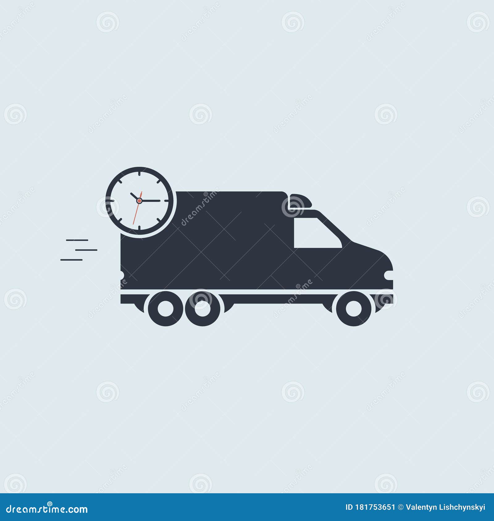 Delivery Minivan Icon. Vector Simple Symbol In Flat Round Style | CartoonDealer.com #181753668