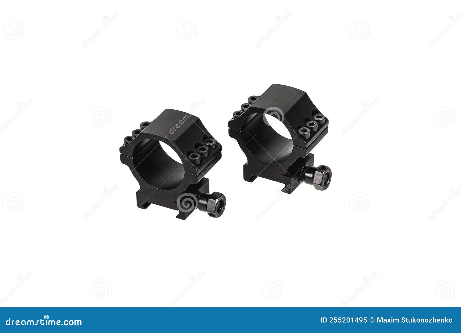 Quick Disconnect Mount Made for Holding a Scope on a Rifle Isolated on ...