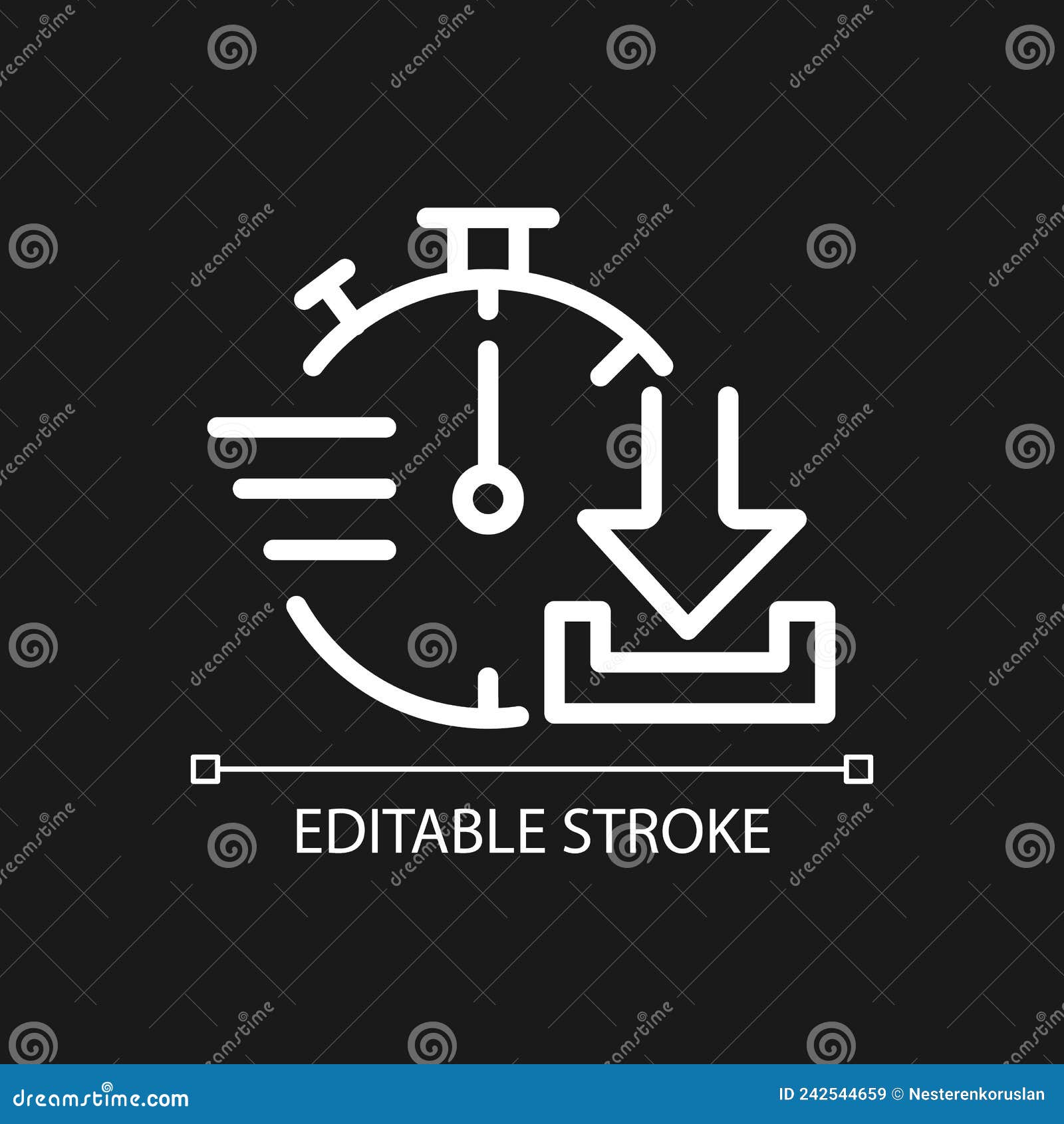 Quick Download Pixel Perfect White Linear Icon for Dark Theme Stock ...