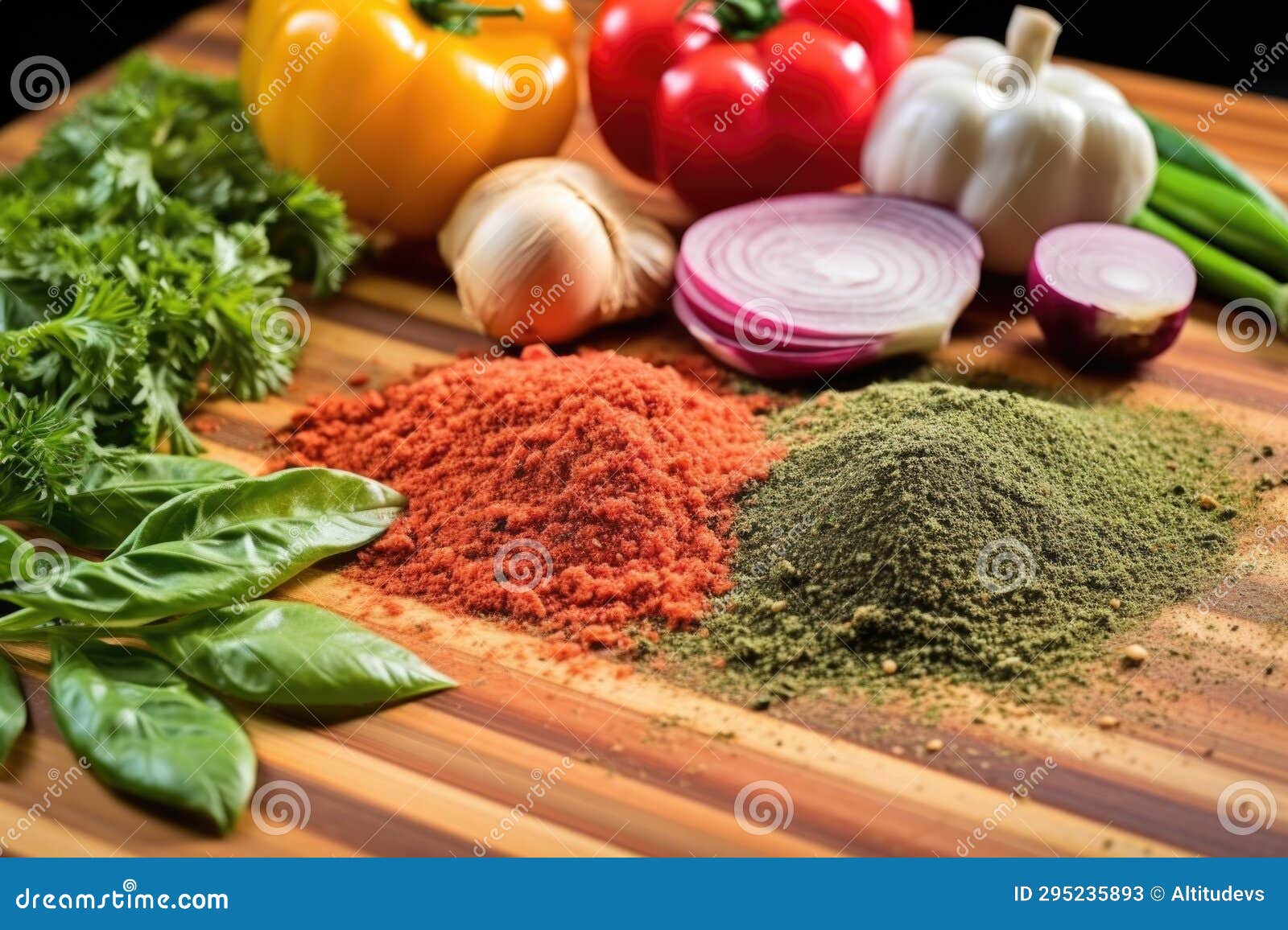 Quick Dry Rub Applied To Fresh Vegetables before Grilling Stock Image ...