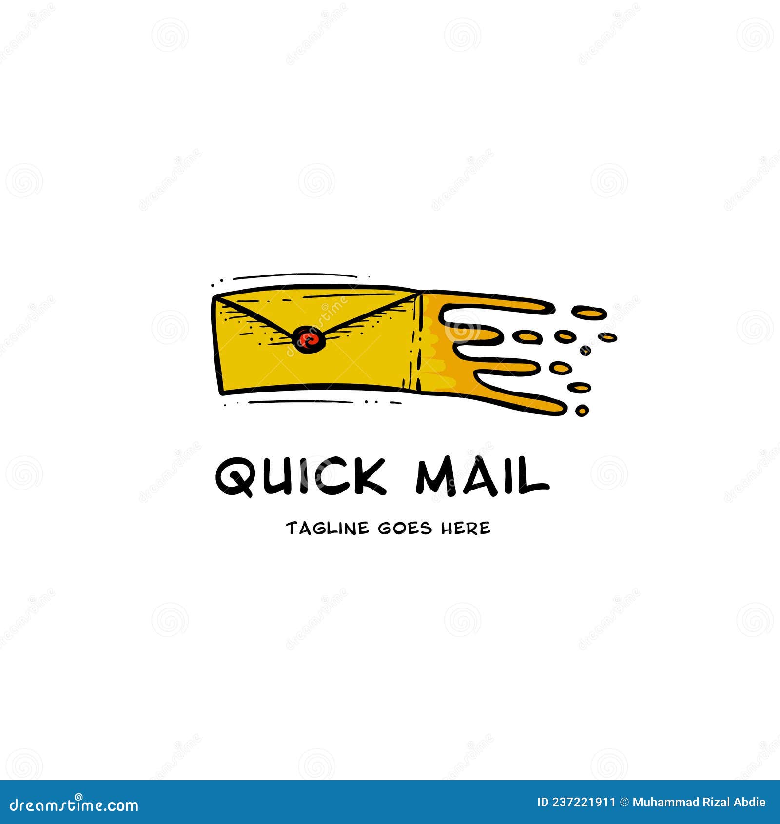 Quick Fast Email Service Logo Doodle Style Stock Vector - Illustration ...