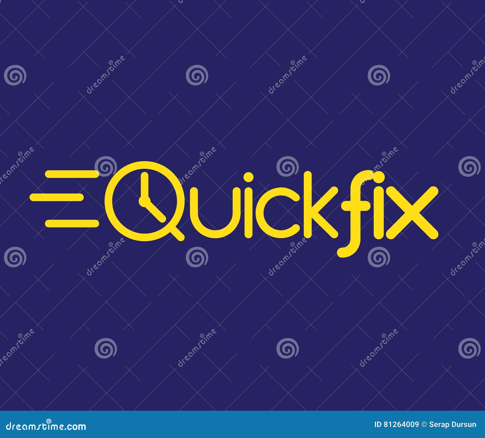 Quick Fix Logo stock vector. Illustration of help, minute - 81264009