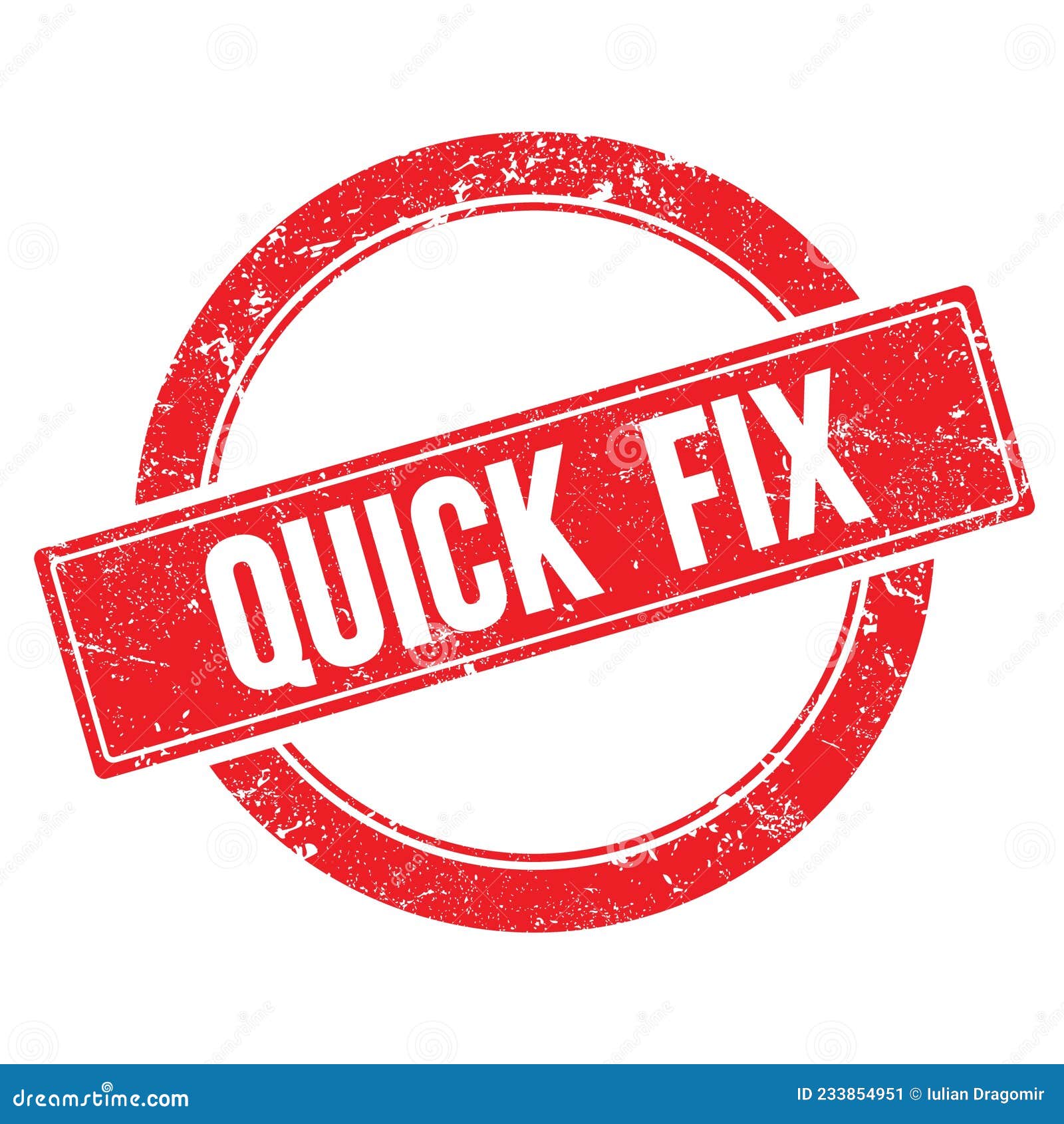 QUICK FIX Text on Red Grungy Round Stamp Stock Illustration ...