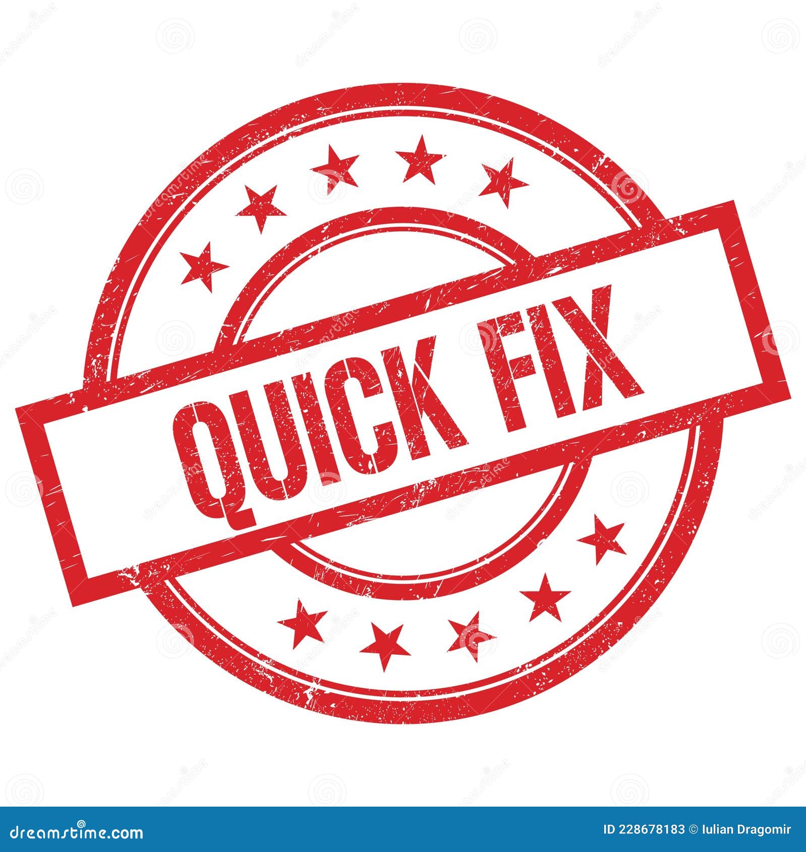 QUICK FIX Text Written on Red Vintage Round Stamp Stock Illustration ...