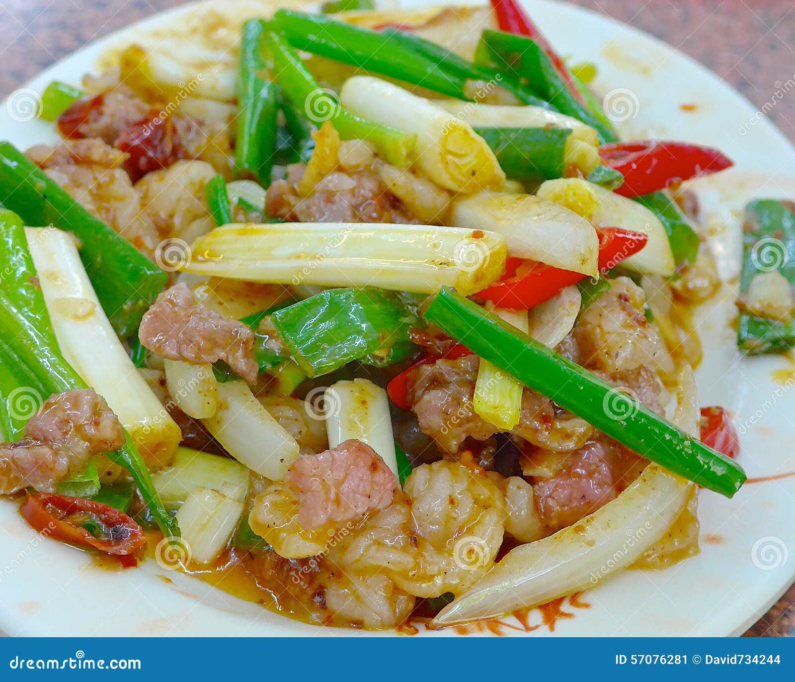 Quick-fried Mutton Slices with Scallions Stock Image - Image of meat ...