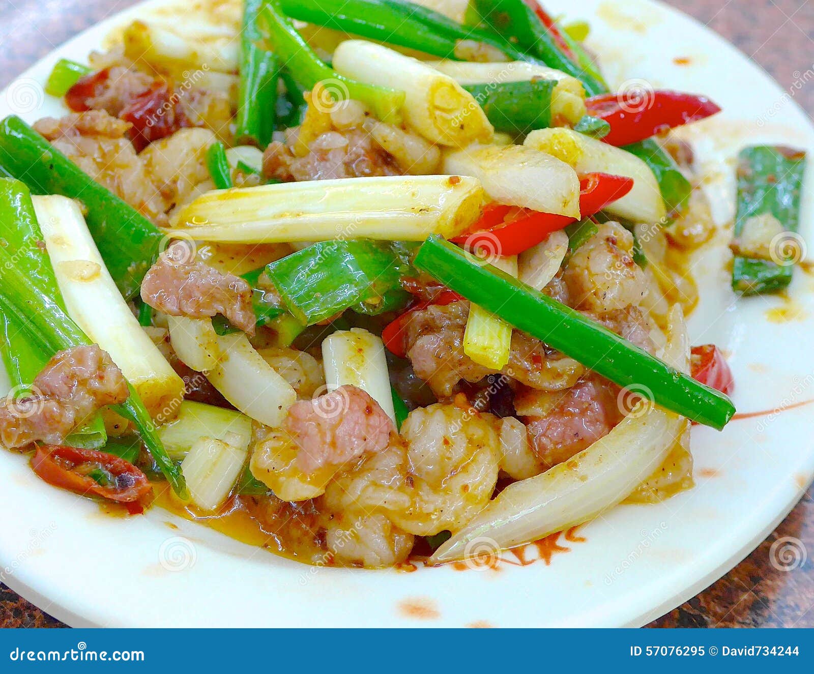 Quick-fried Mutton Slices with Scallions Stock Image - Image of cooked ...