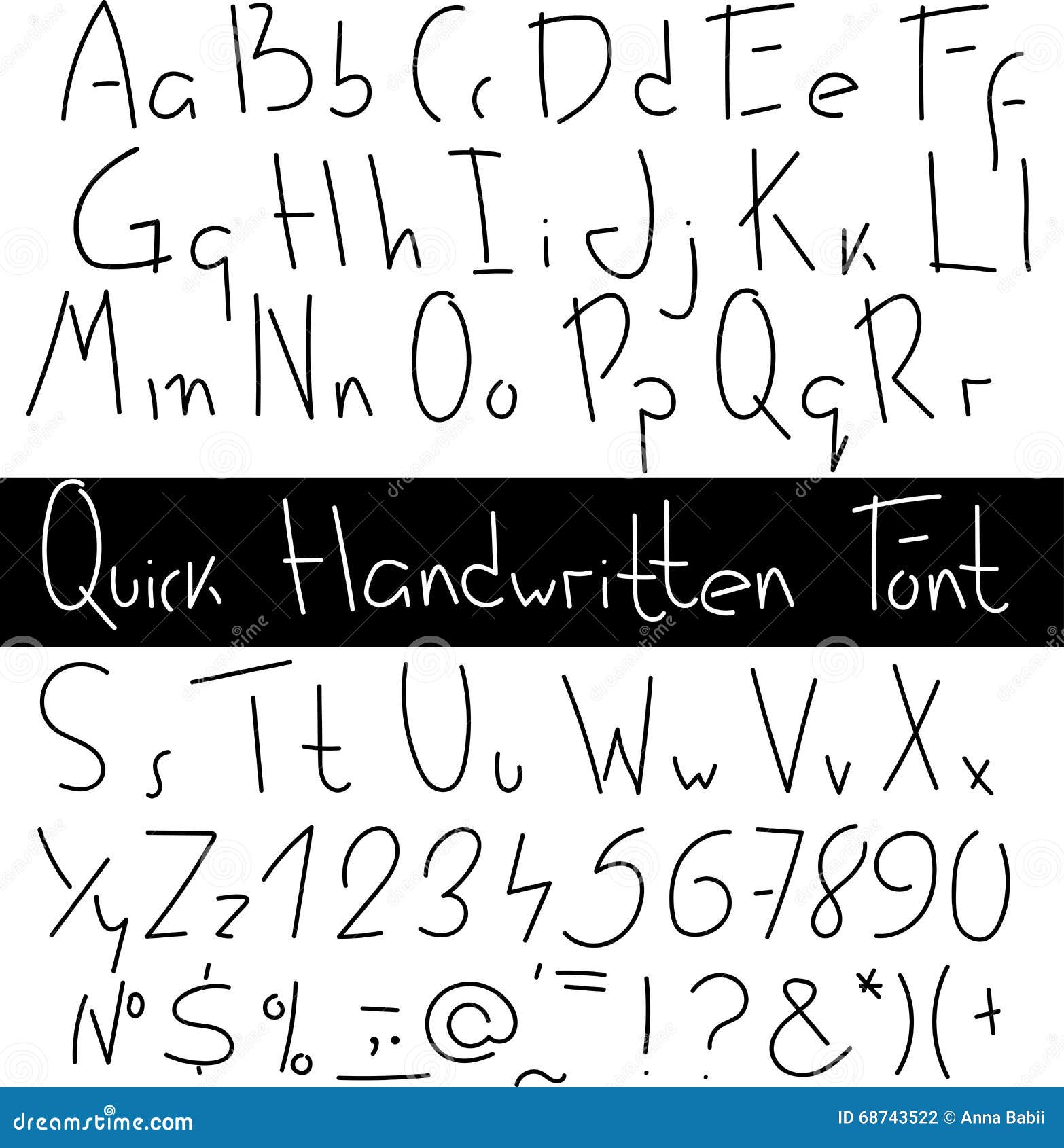 Quick handwritten font stock vector. Illustration of typeset - 68743522