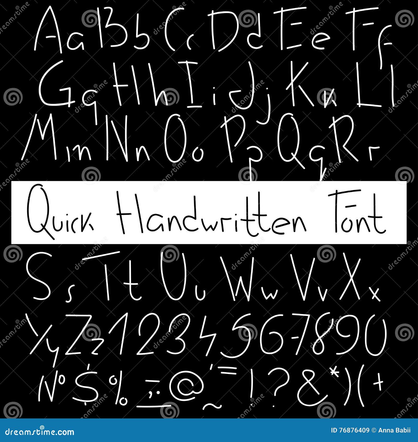 Quick Handwritten Font. Expression Hand Drawn Letters Stock Vector ...