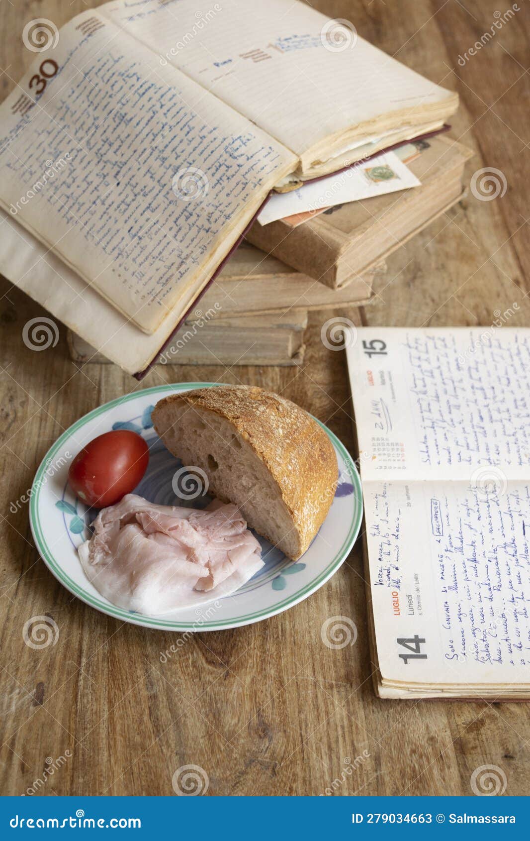 Quick Lunch Break during Work Stock Image - Image of handwriting, home ...