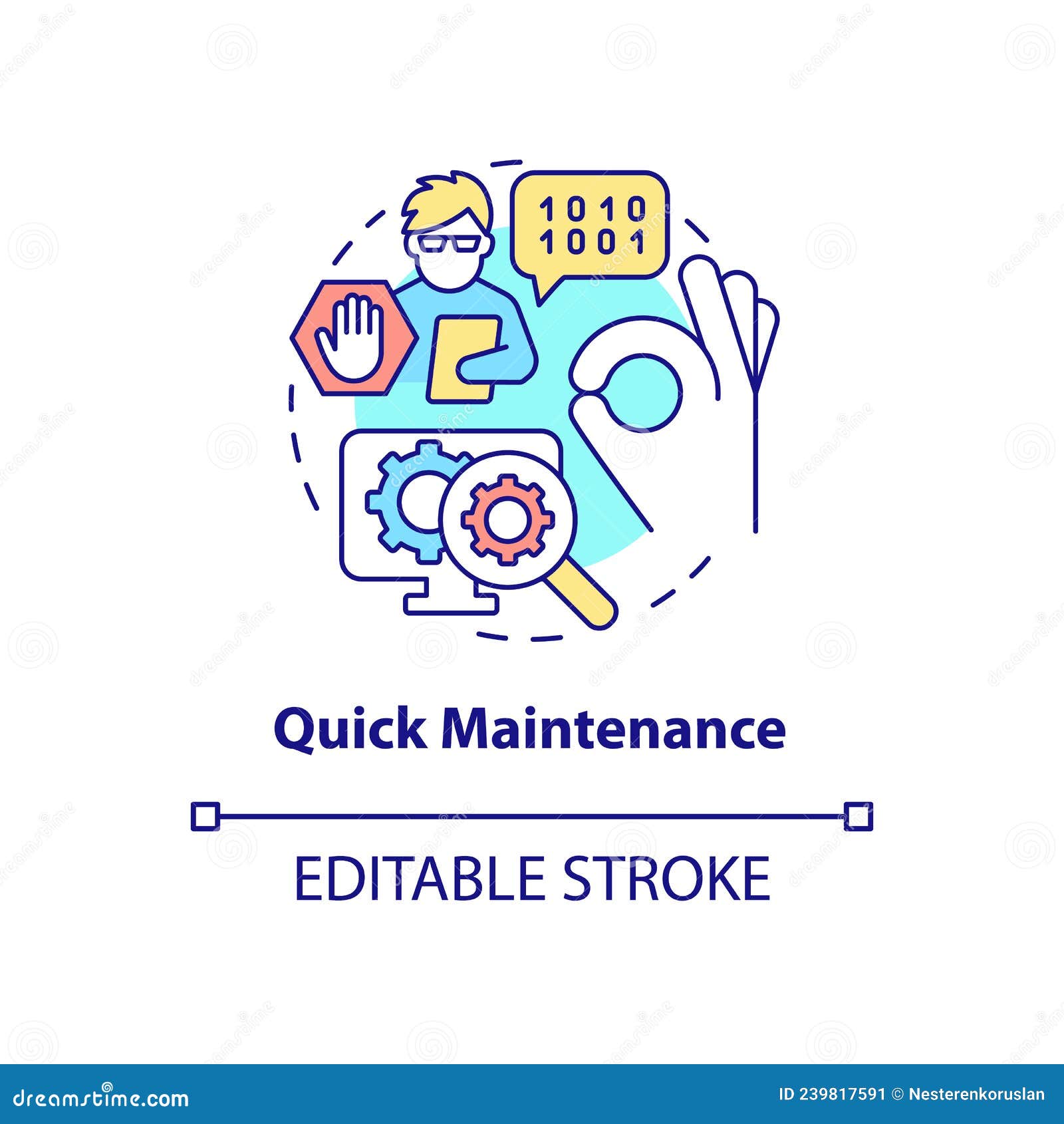 Quick Maintenance Concept Icon Stock Vector - Illustration of lineart ...