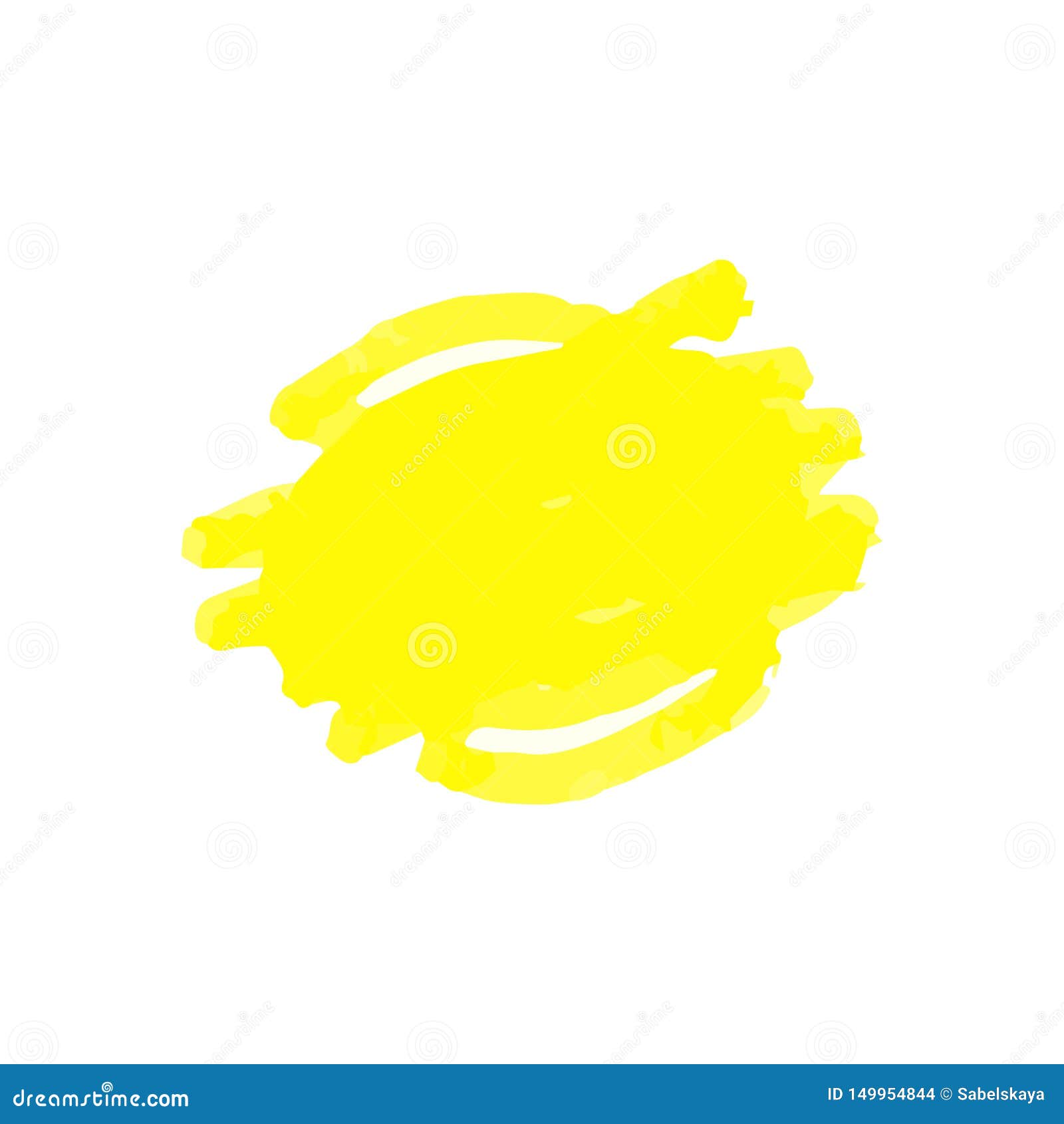 Quick Marker Drawing of Abstract Shape in Yellow Highlighter Texture ...