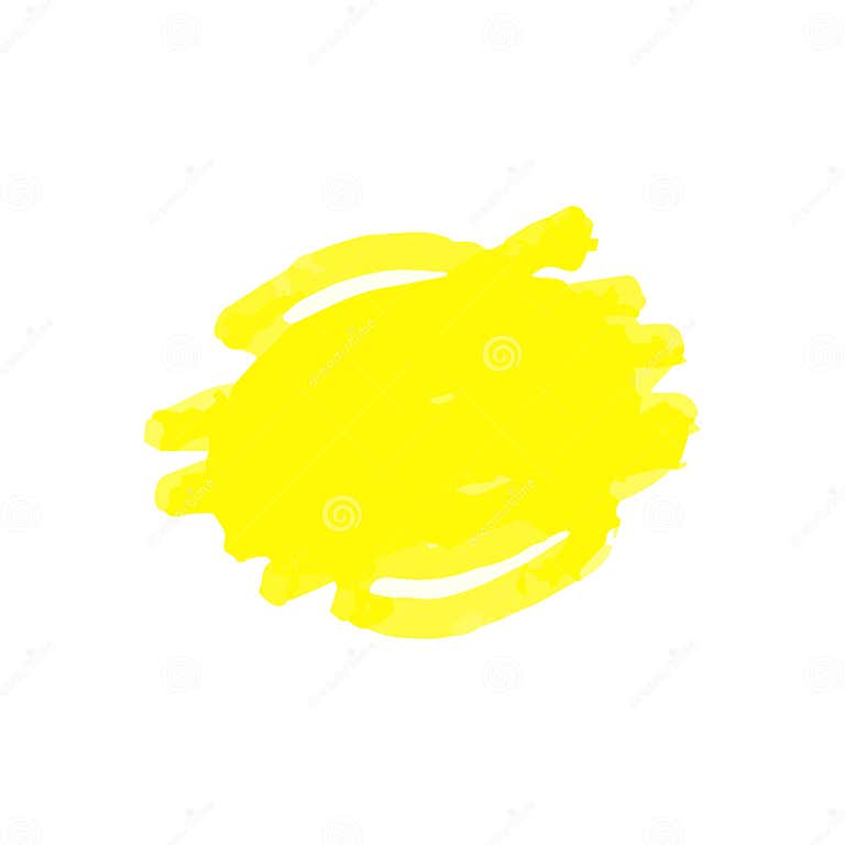 Quick Marker Drawing of Abstract Shape in Yellow Highlighter Texture ...