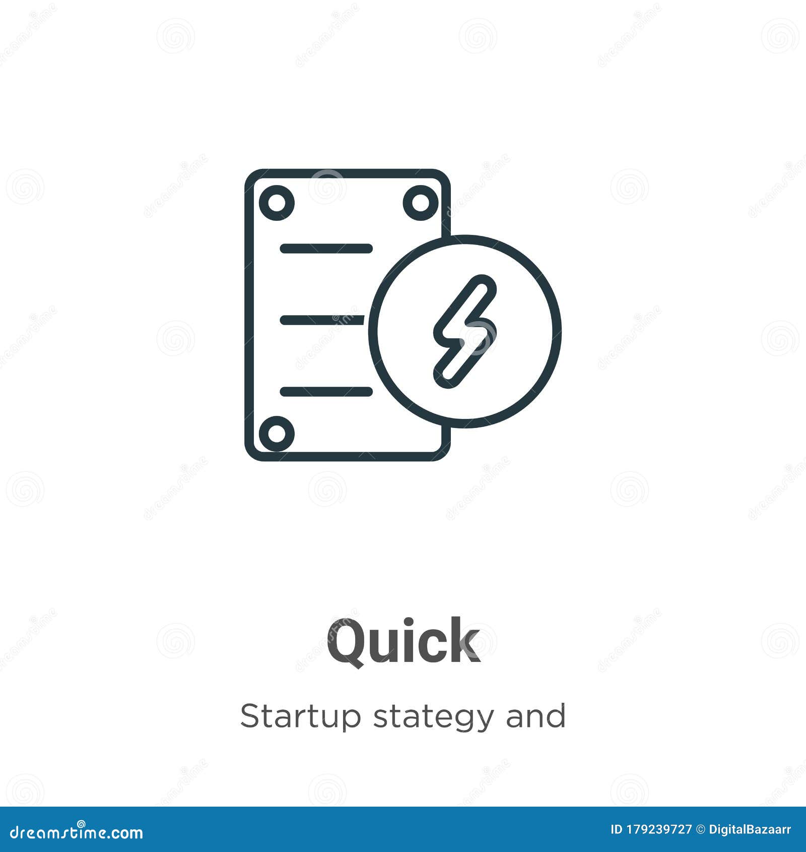 Quick Outline Vector Icon. Thin Line Black Quick Icon, Flat Vector ...