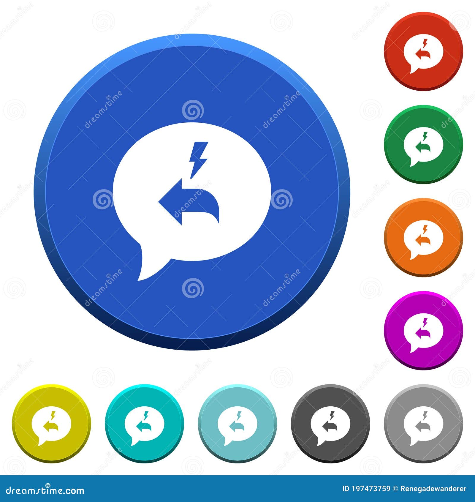 Quick Reply Message Beveled Buttons Stock Vector - Illustration of ...