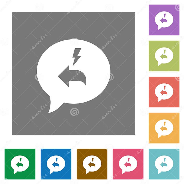 Quick Reply Message Square Flat Icons Stock Vector - Illustration of ...