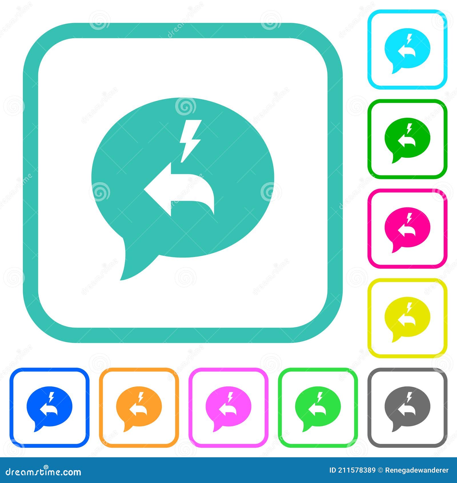 Quick Reply Message Vivid Colored Flat Icons Stock Vector ...