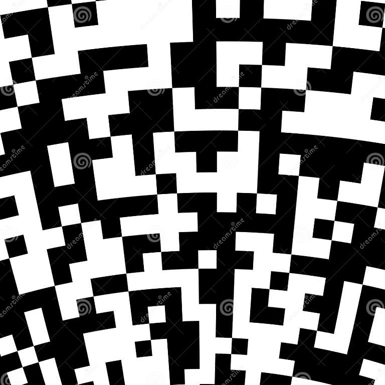 Abstract Quick Response Code Black And White Pattern Stock Illustration