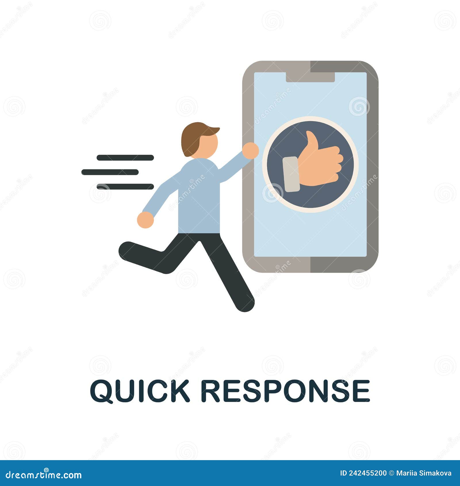 Quick Response Flat Icon. Colored Element Sign from Feedback Collection ...