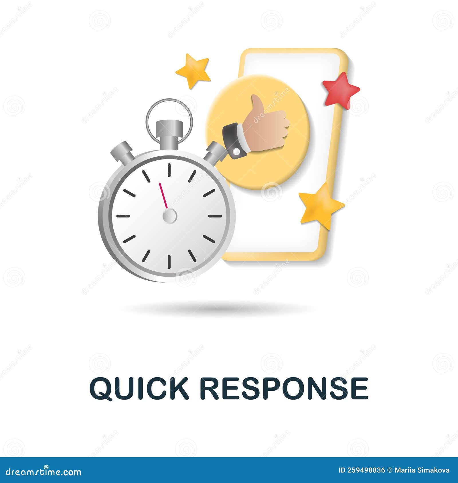 Quick Response Icon. 3d Illustration from Feedback Collection Stock ...