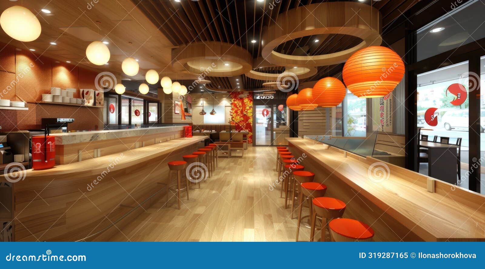 Quick Service Restaurant Interior . Ai Generated Stock Image - Image of ...
