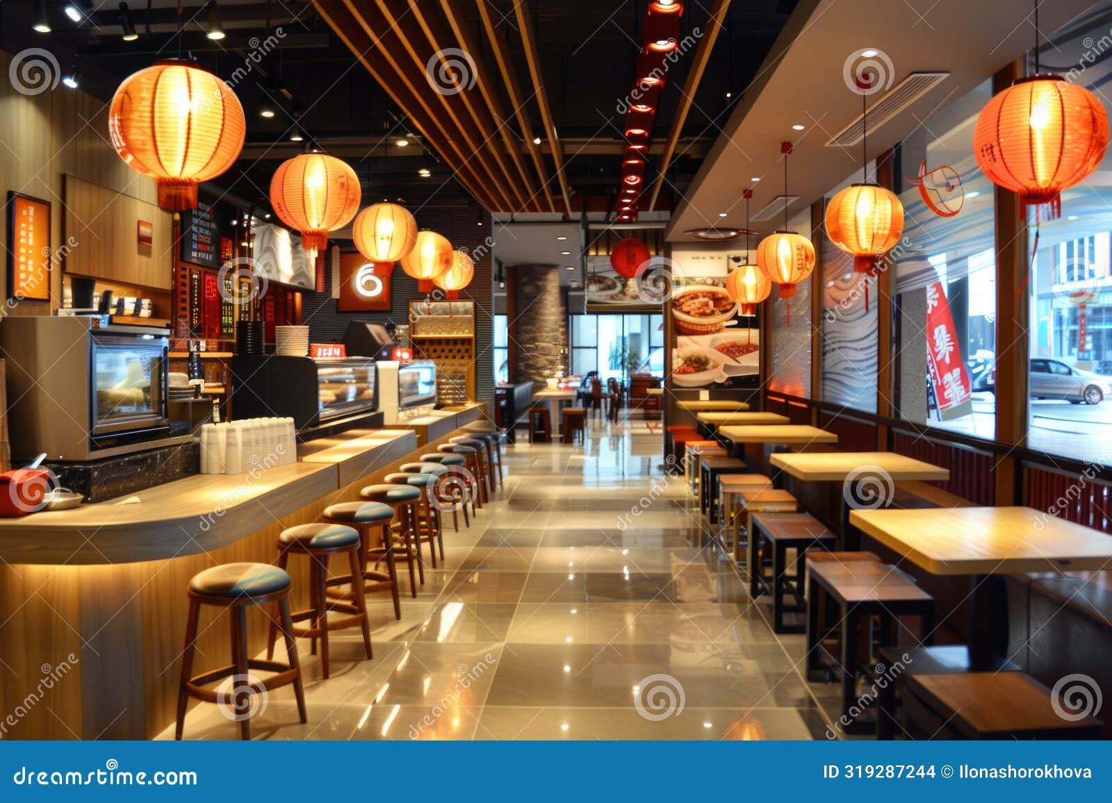 Quick Service Restaurant Interior . Ai Generated Stock Photo - Image of ...