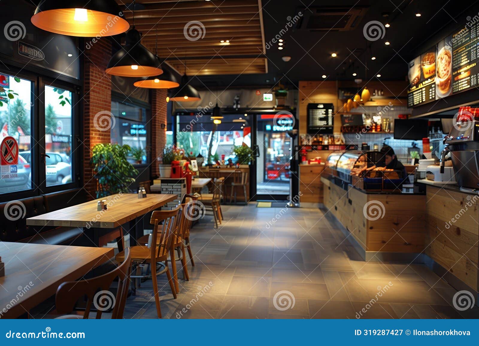 Quick Service Restaurant Interior . Ai Generated Stock Image - Image of ...