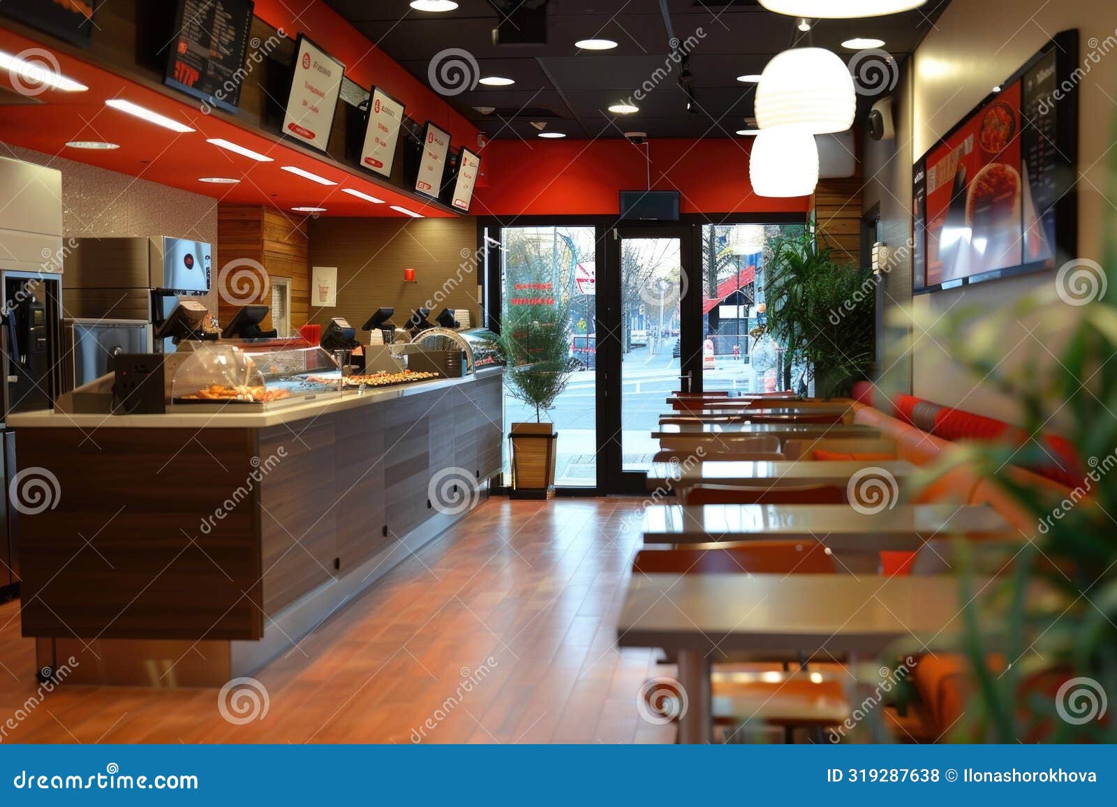 Quick Service Restaurant Interior . Ai Generated Stock Photo - Image of ...