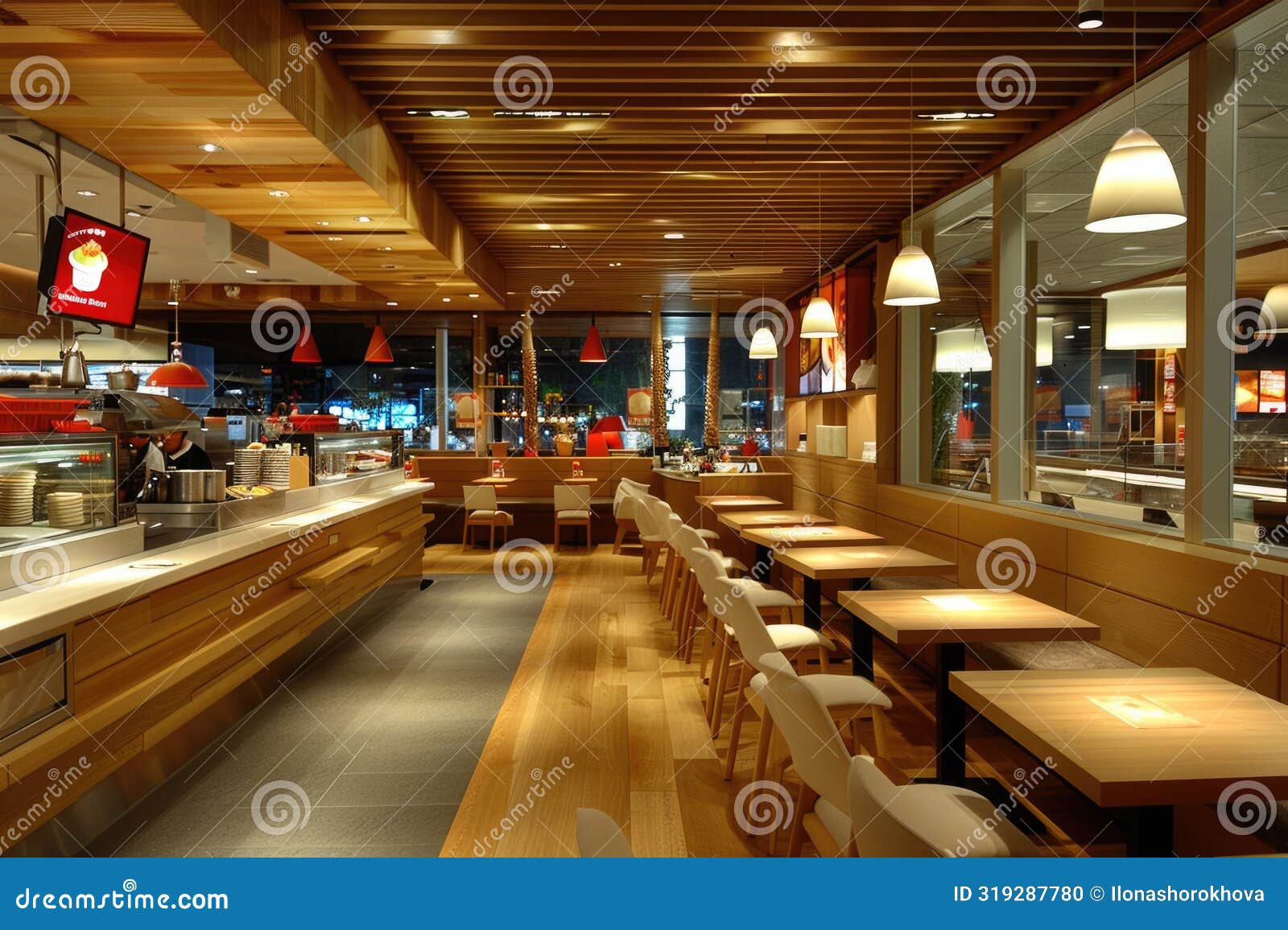 Quick Service Restaurant Interior . Ai Generated Stock Photo - Image of ...