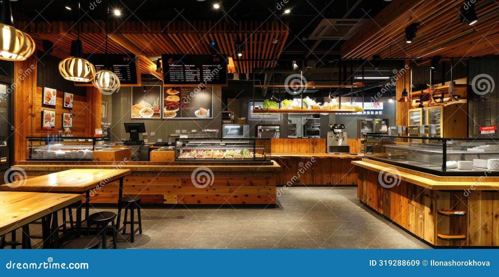 Quick Service Restaurant Interior . Ai Generated Stock Image - Image of ...