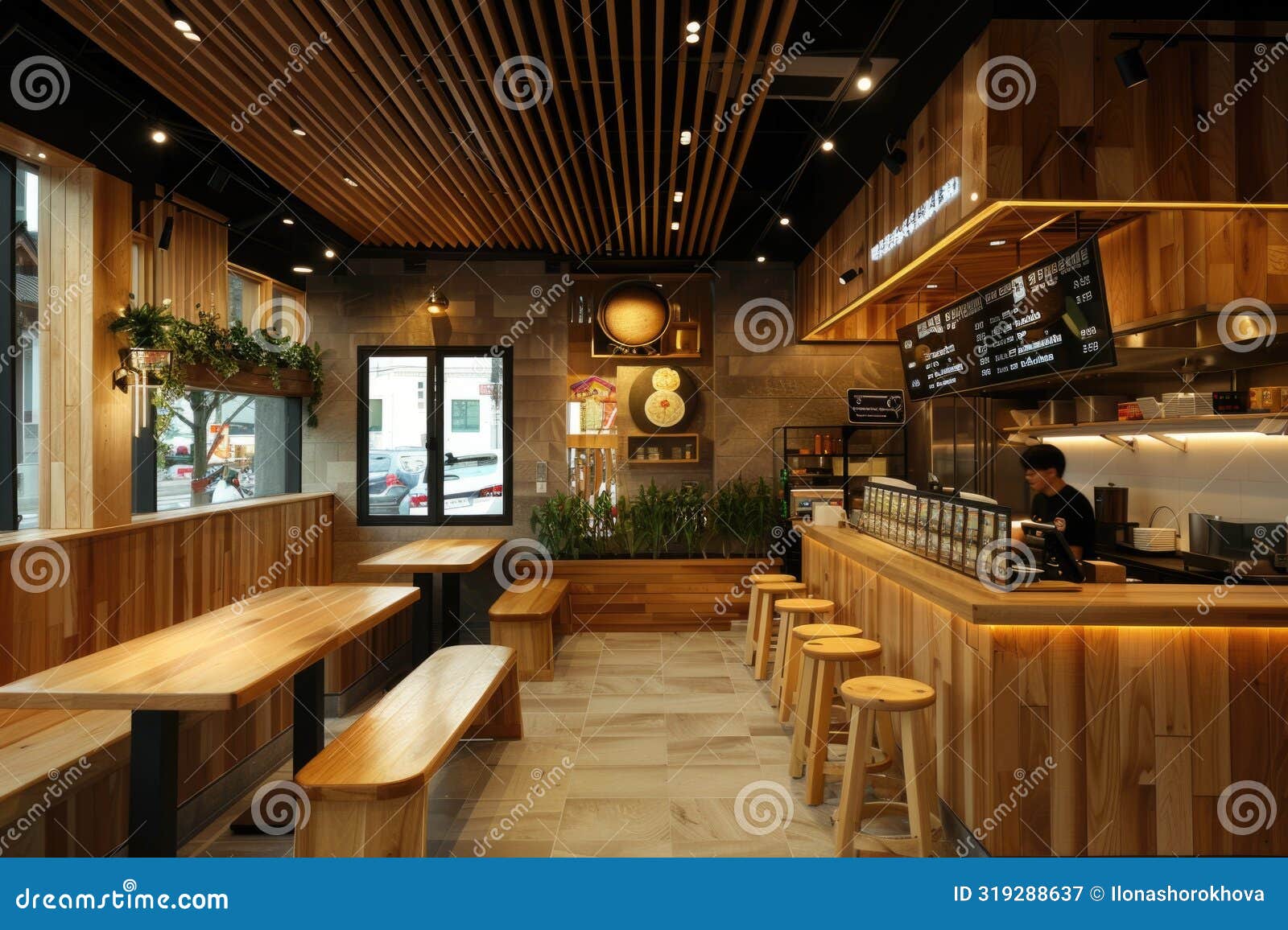 Quick Service Restaurant Interior . Ai Generated Stock Image - Image of ...