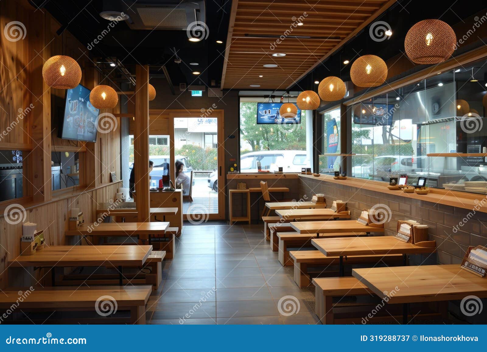 Quick Service Restaurant Interior . Ai Generated Stock Image - Image of ...