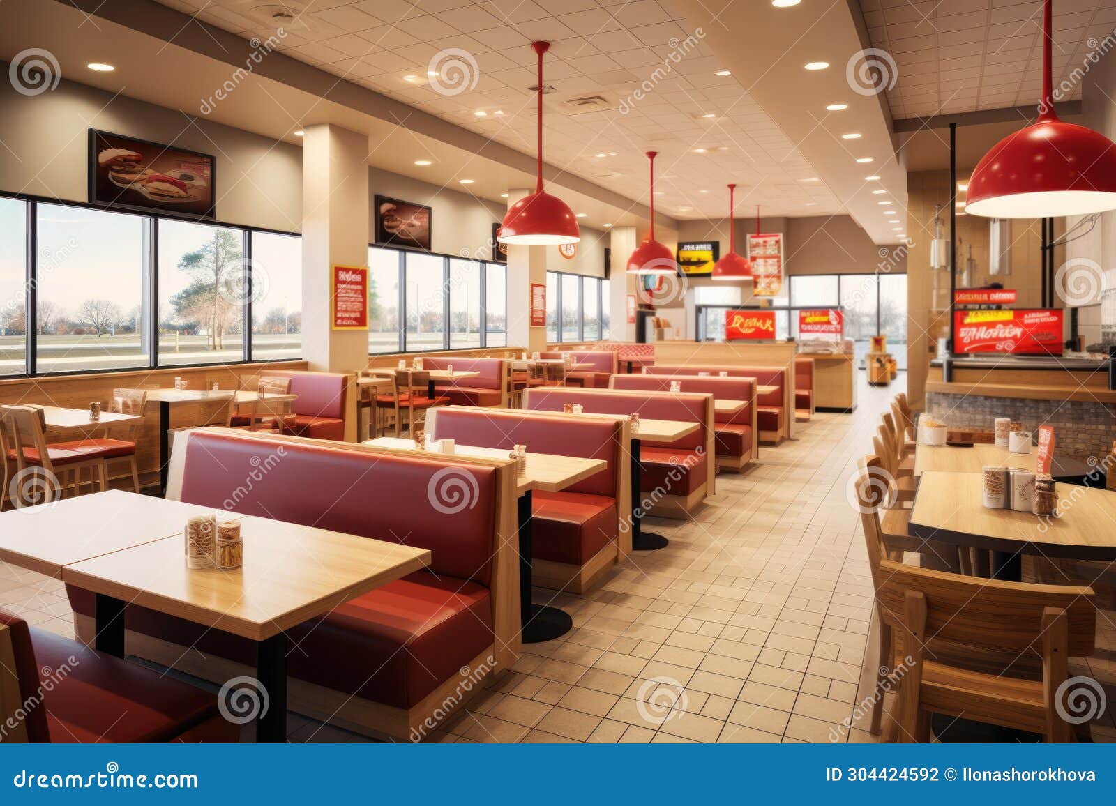 Quick Service Restaurant Interior . Ai Generated Stock Photo - Image of ...