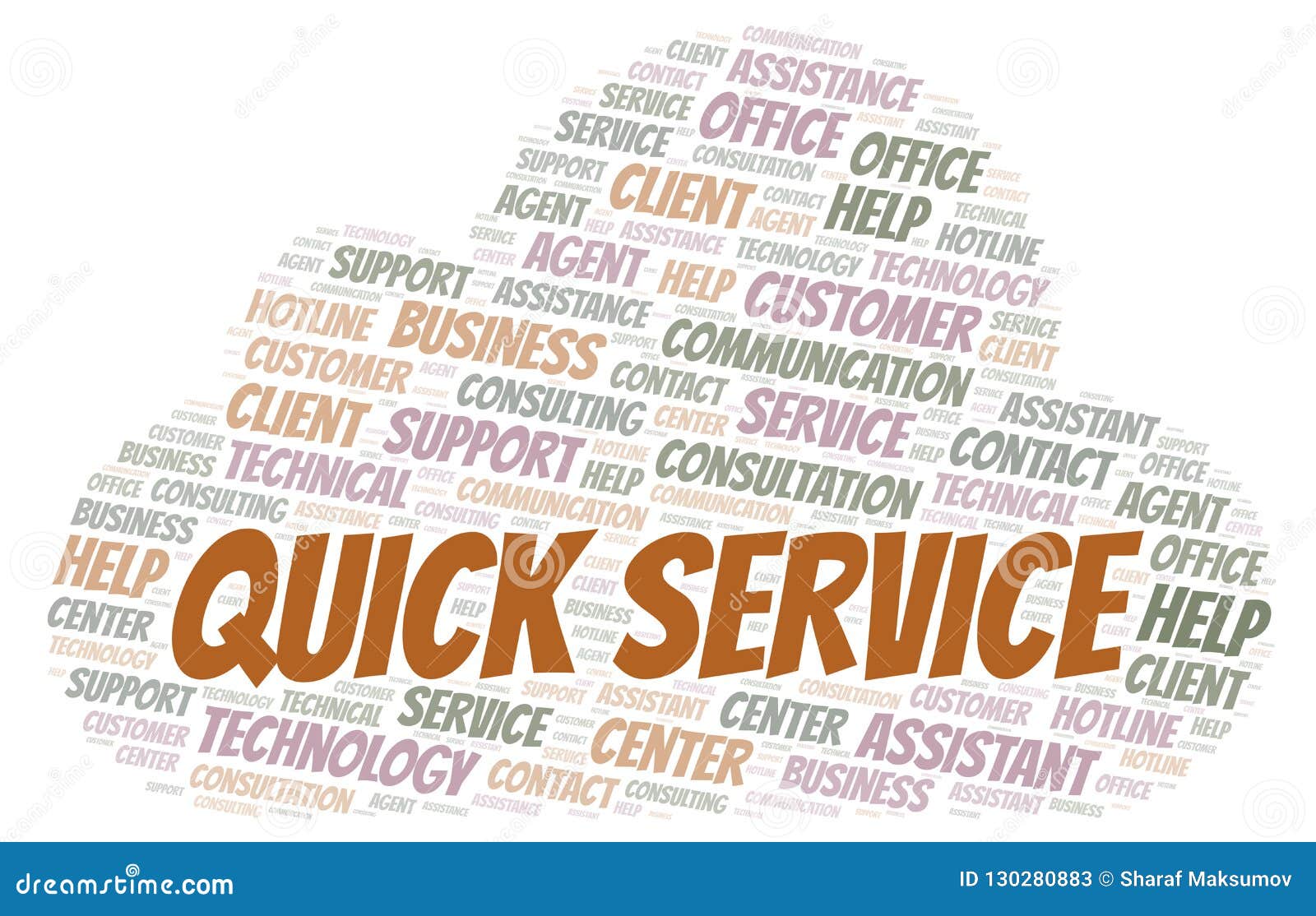 Quick Service word cloud. stock illustration. Illustration of support ...