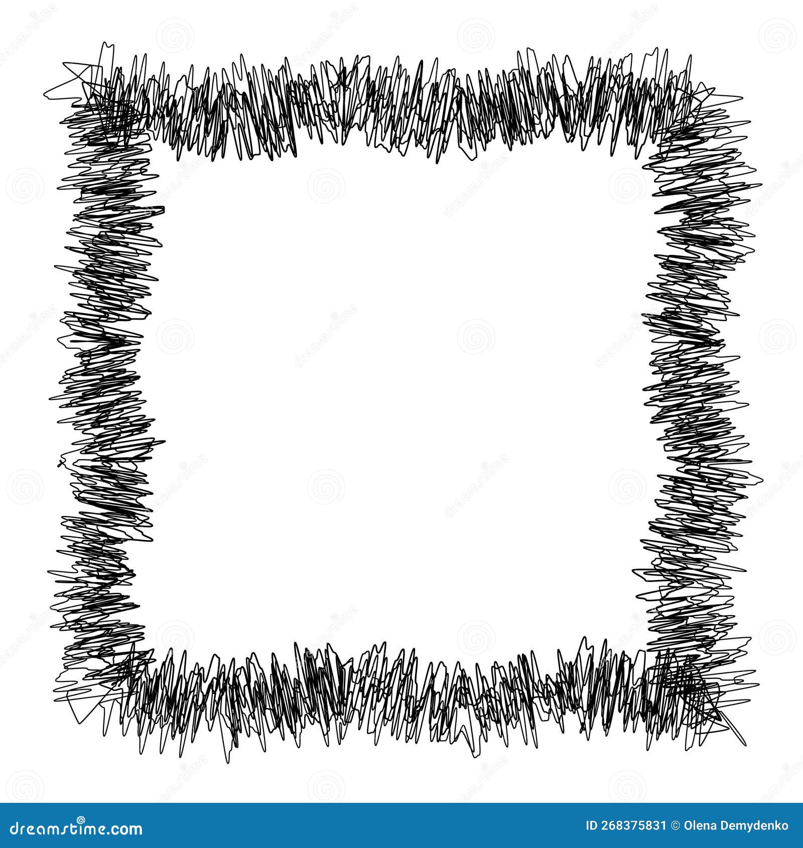 Quick Sketch Border. Hand Drawn Square Frame. Vector Borders Grunge ...