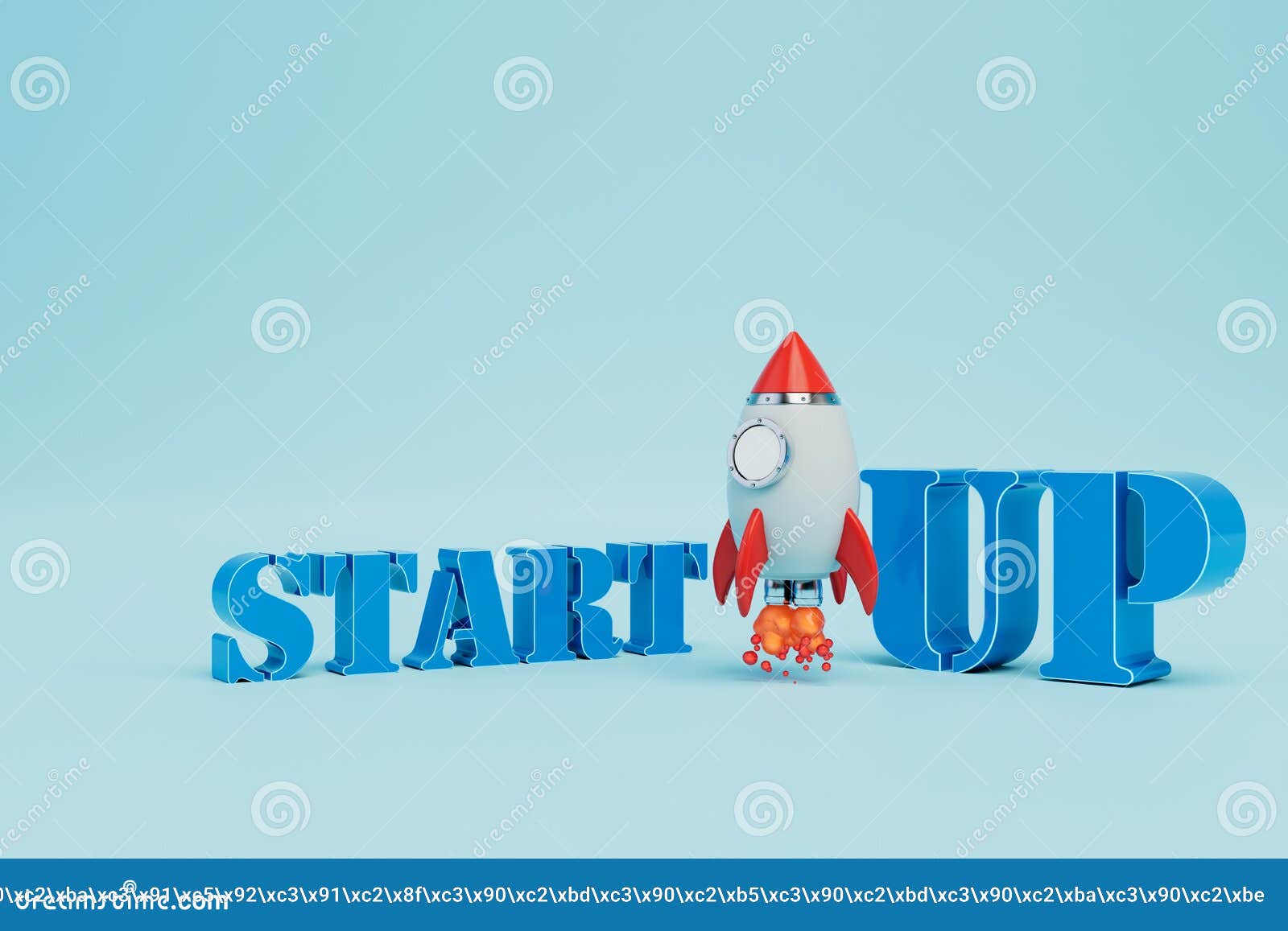 Quick Start of Business. a Rocket Taking Off and the Inscription Start ...