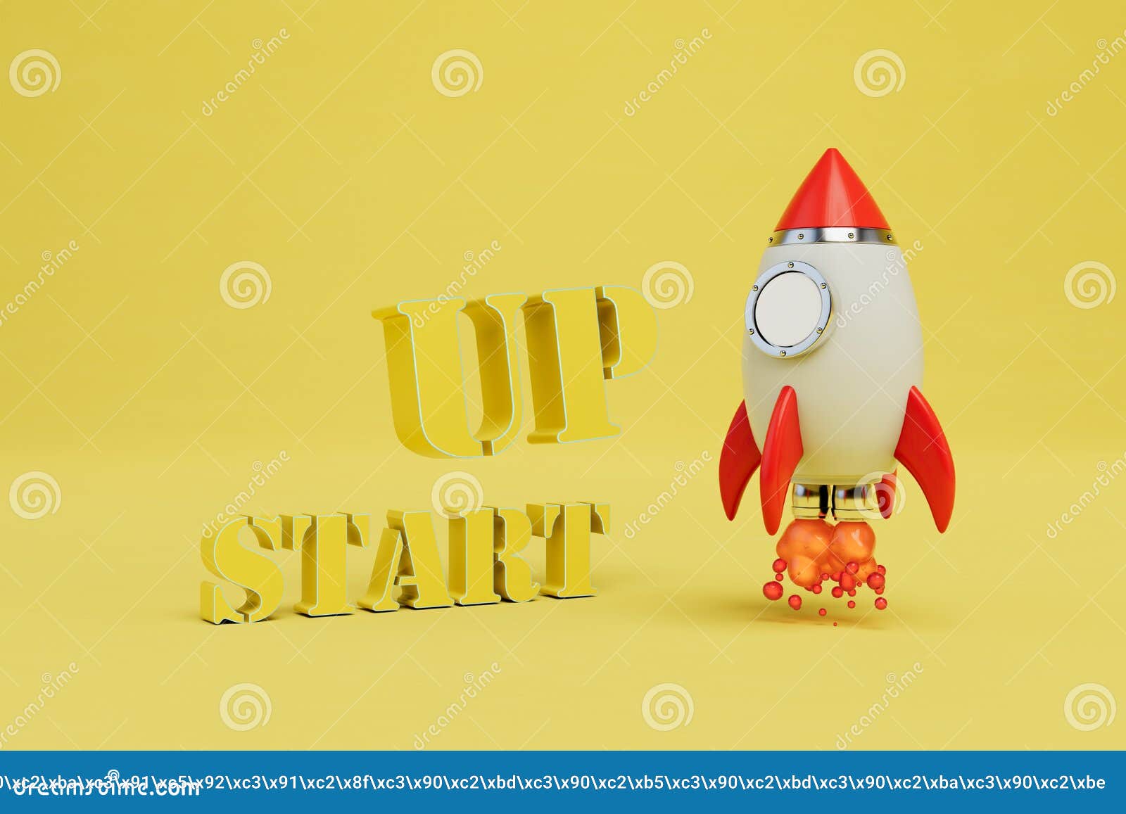 Quick Start of Business. a Rocket Taking Off and the Inscription Start ...