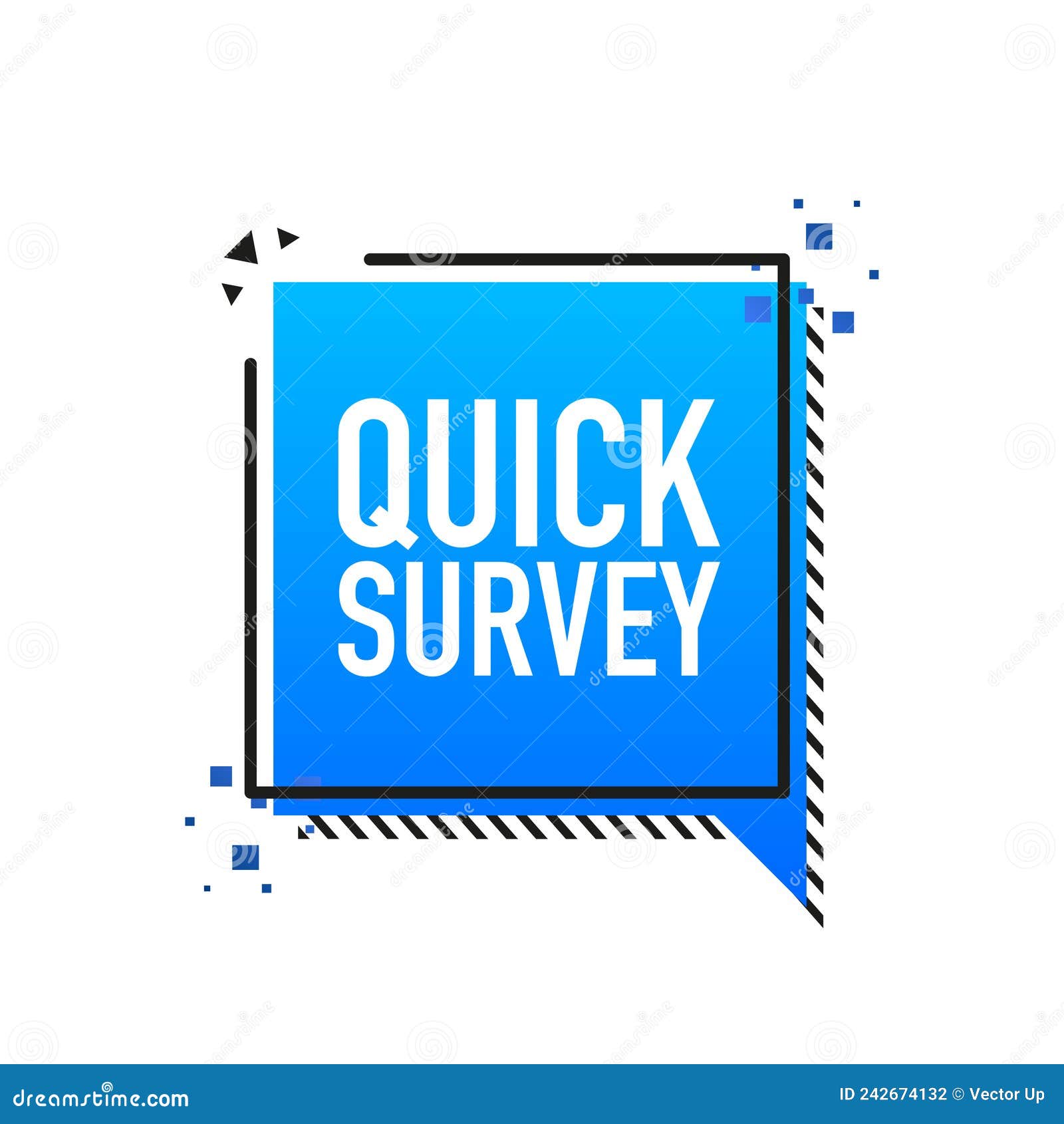 Quick Survey Flat Blue Banner. Vector Illustration Stock Vector ...