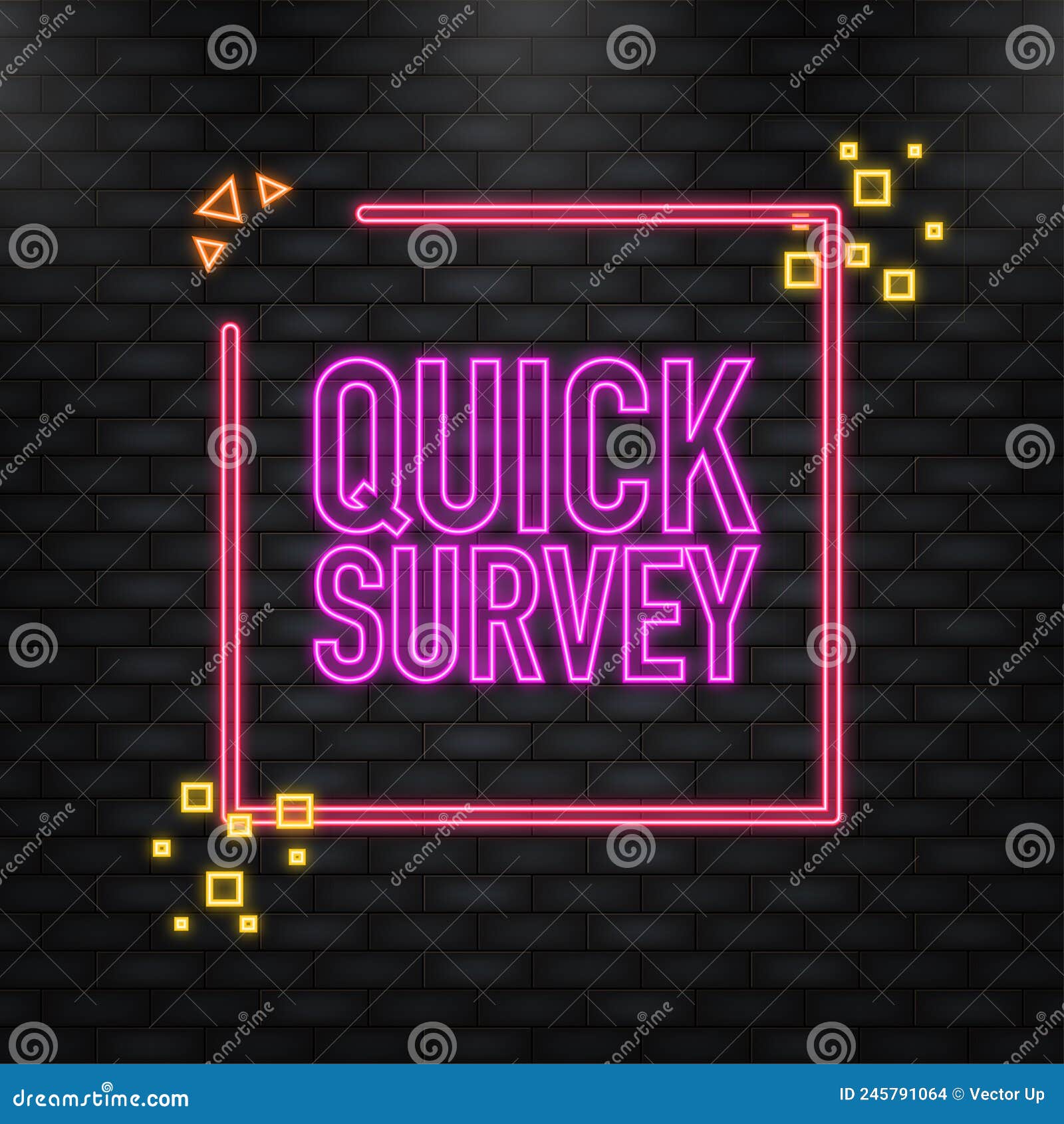 Quick Survey Megaphone Banner in 3D Style on White Background. Vector ...