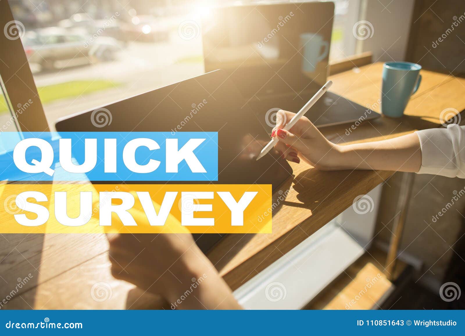 Quick Survey Text on Virtual Screen. Feedback and Customers ...