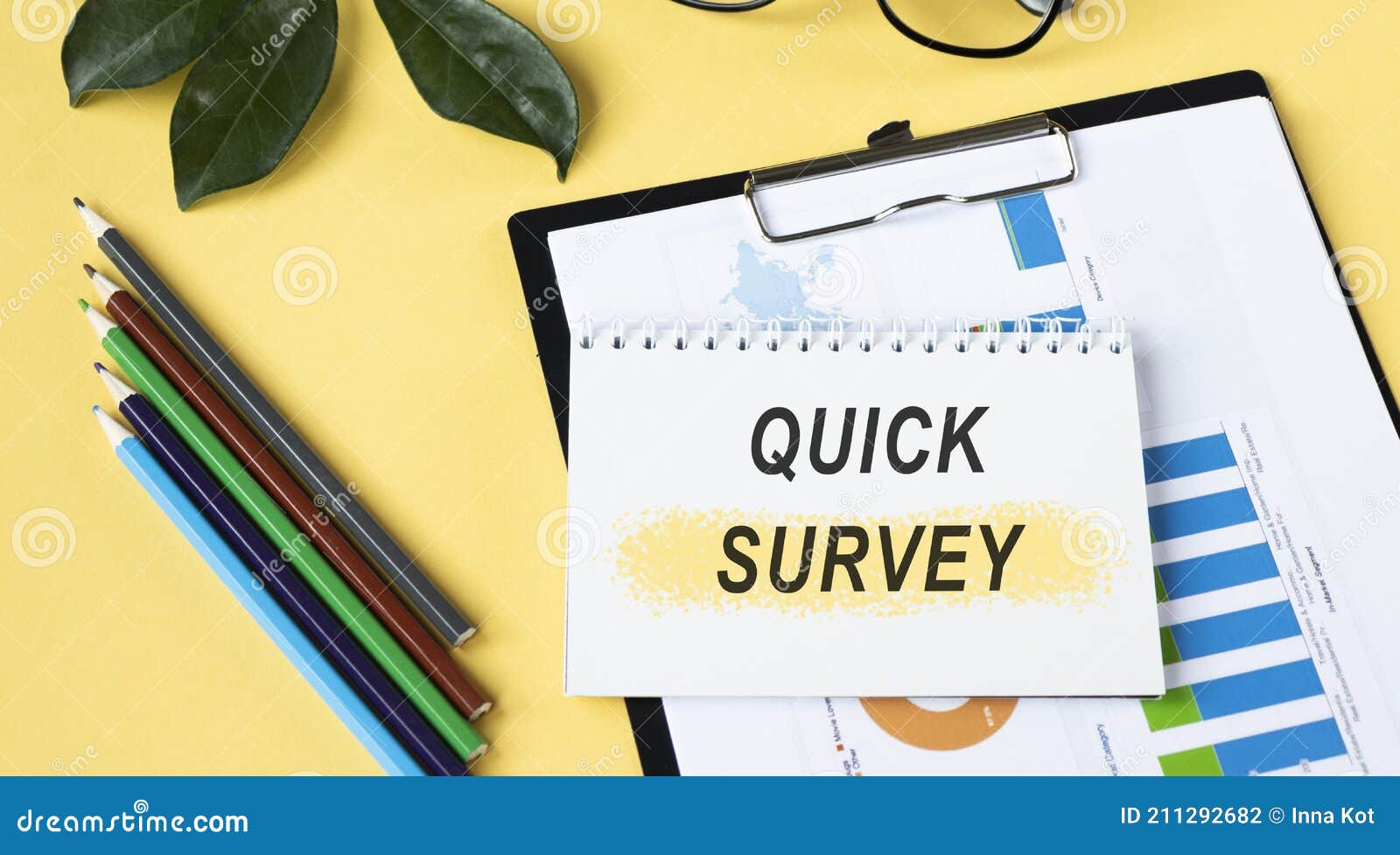 Quick Survey Text Written on a Notebook with Pencils Stock Photo ...