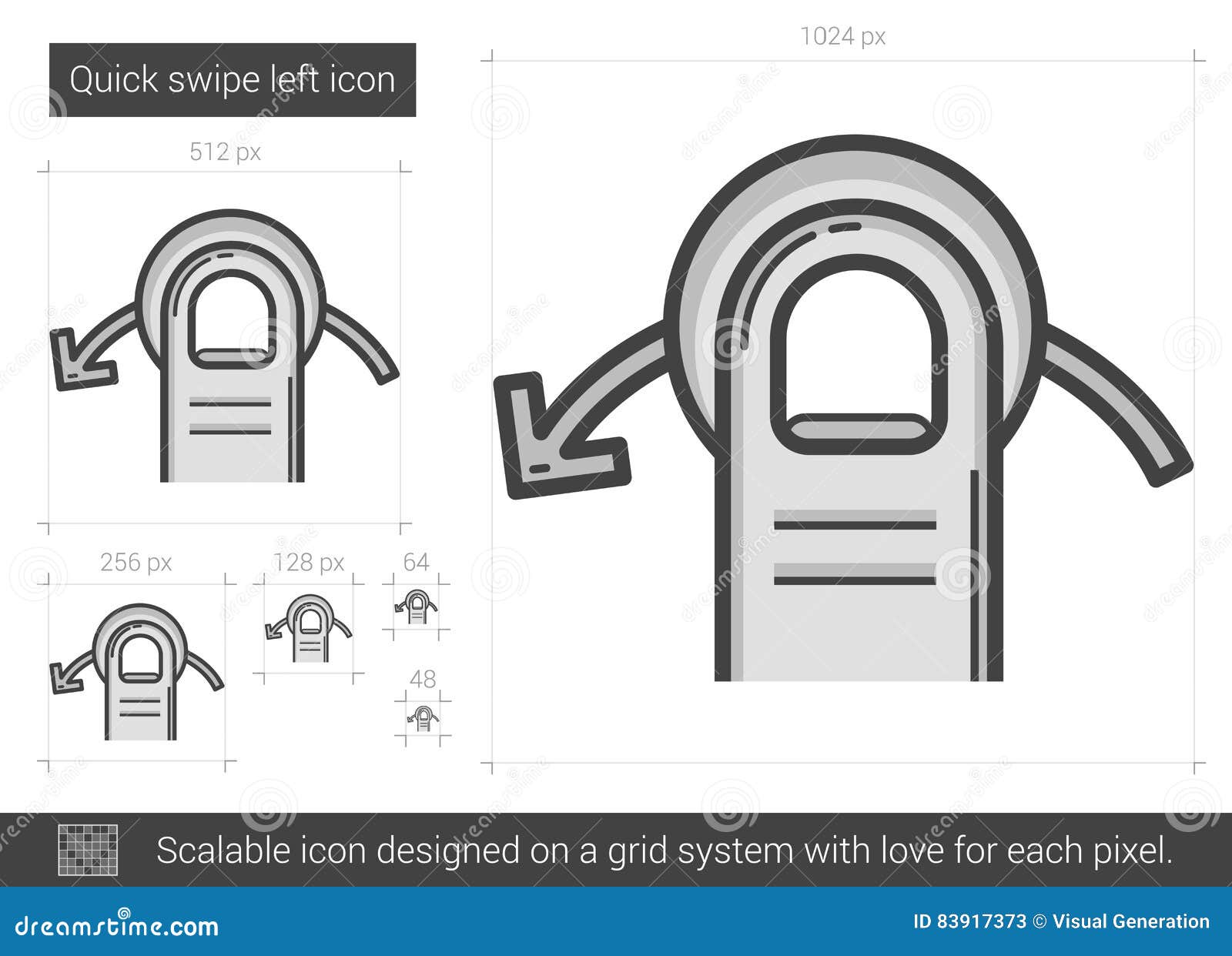 Quick Swipe Left Line Icon. Stock Vector - Illustration of graphic ...