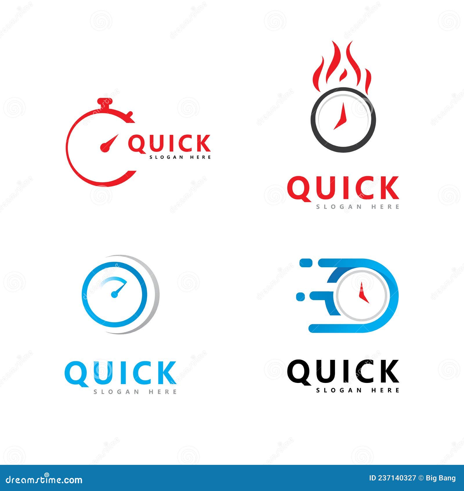 Quick Time Logo Vector Template Stock Vector - Illustration of clock ...