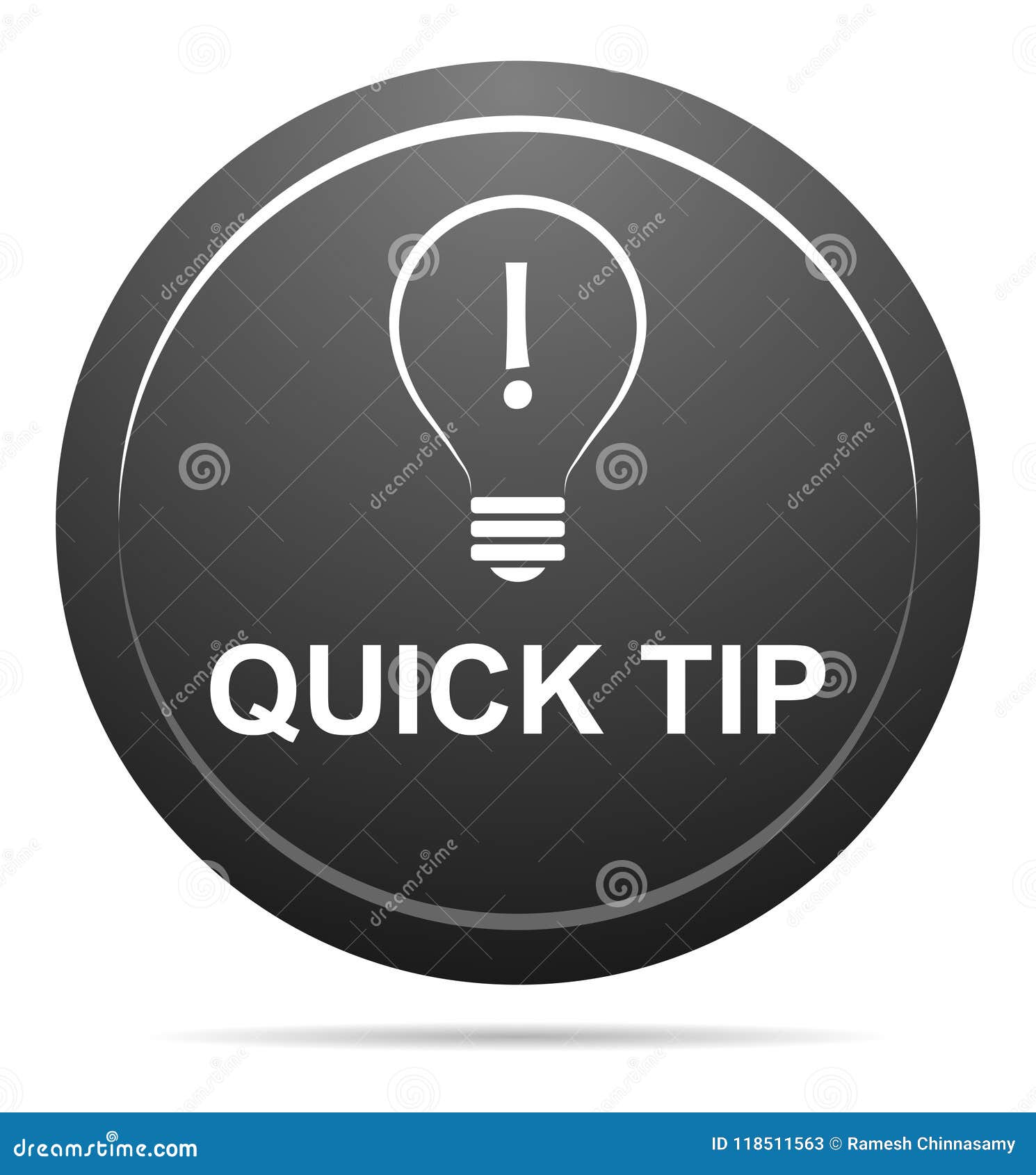 Quick Tip Black Button Help and Suggestion Concept Stock Vector ...