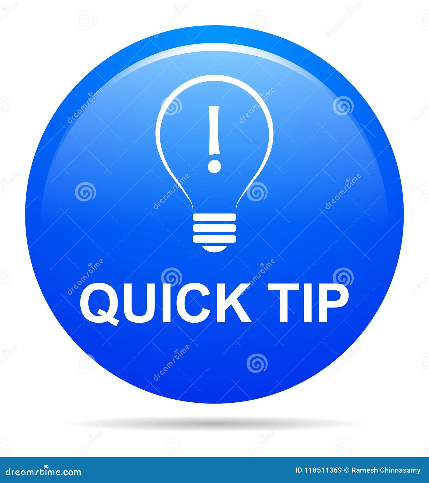 Quick Tip Blue Button Help and Suggestion Concept Stock Vector ...
