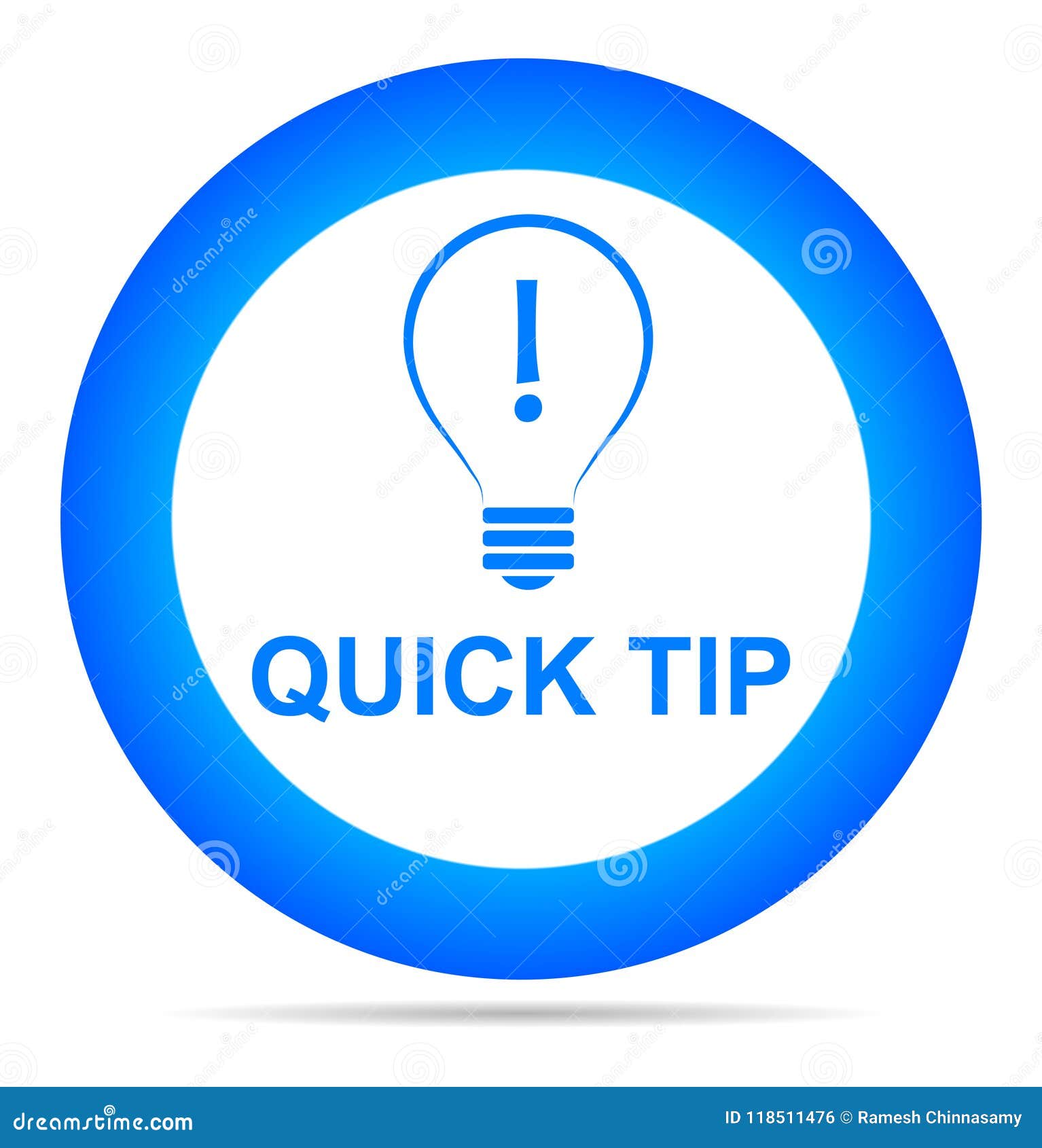 Quick Tip Blue Button Help and Suggestion Concept Stock Vector ...
