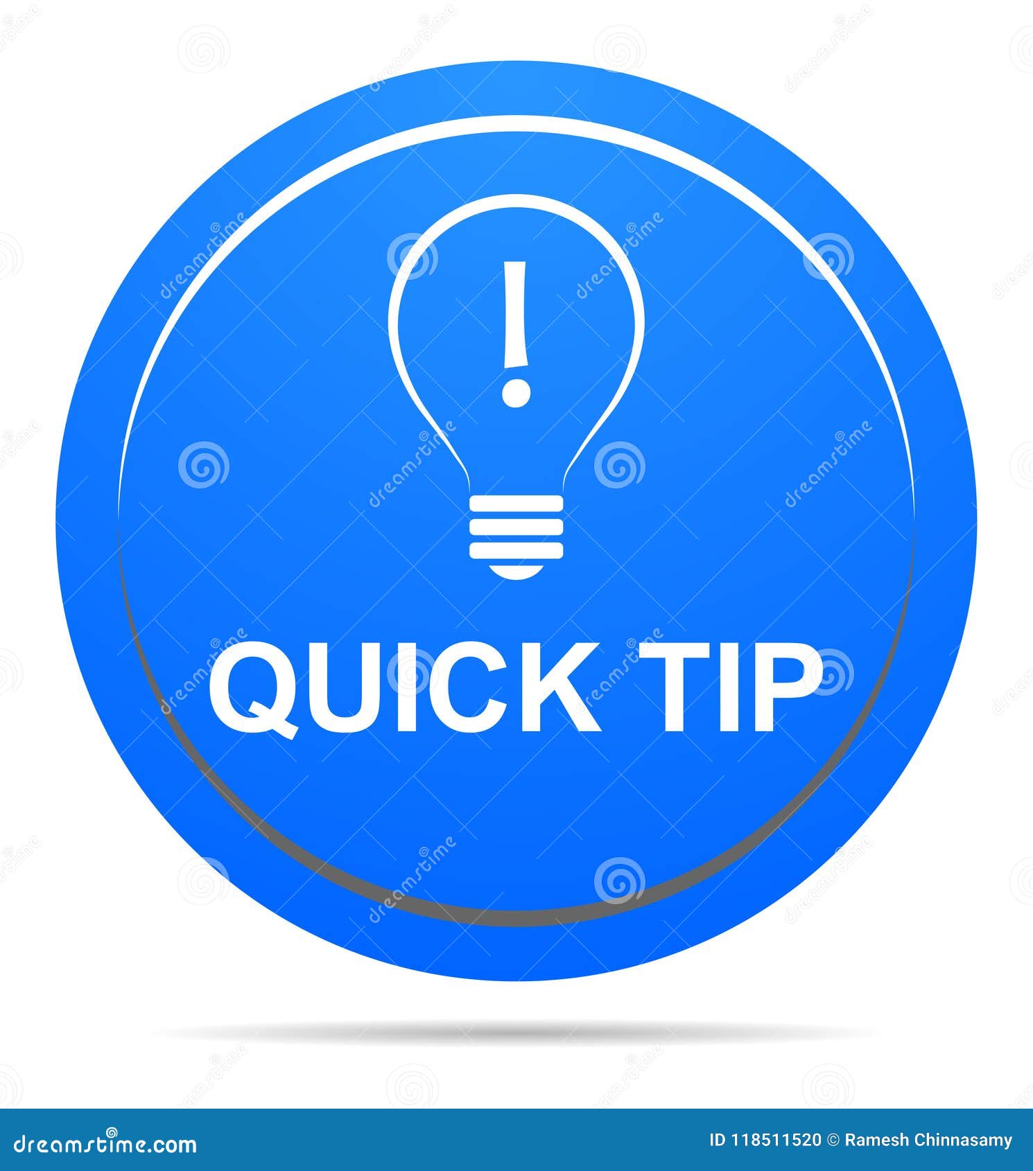 Quick Tip Blue Button Help and Suggestion Concept Stock Vector ...