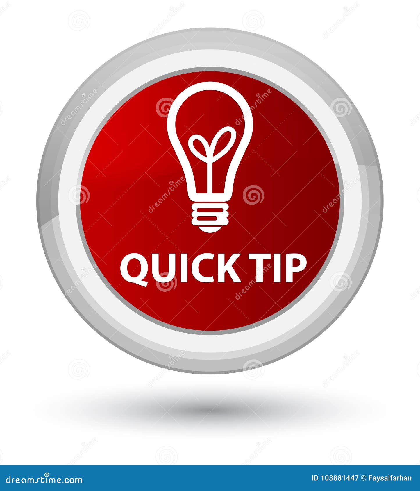 Quick Tip (bulb Icon) Prime Red Round Button Stock Illustration ...