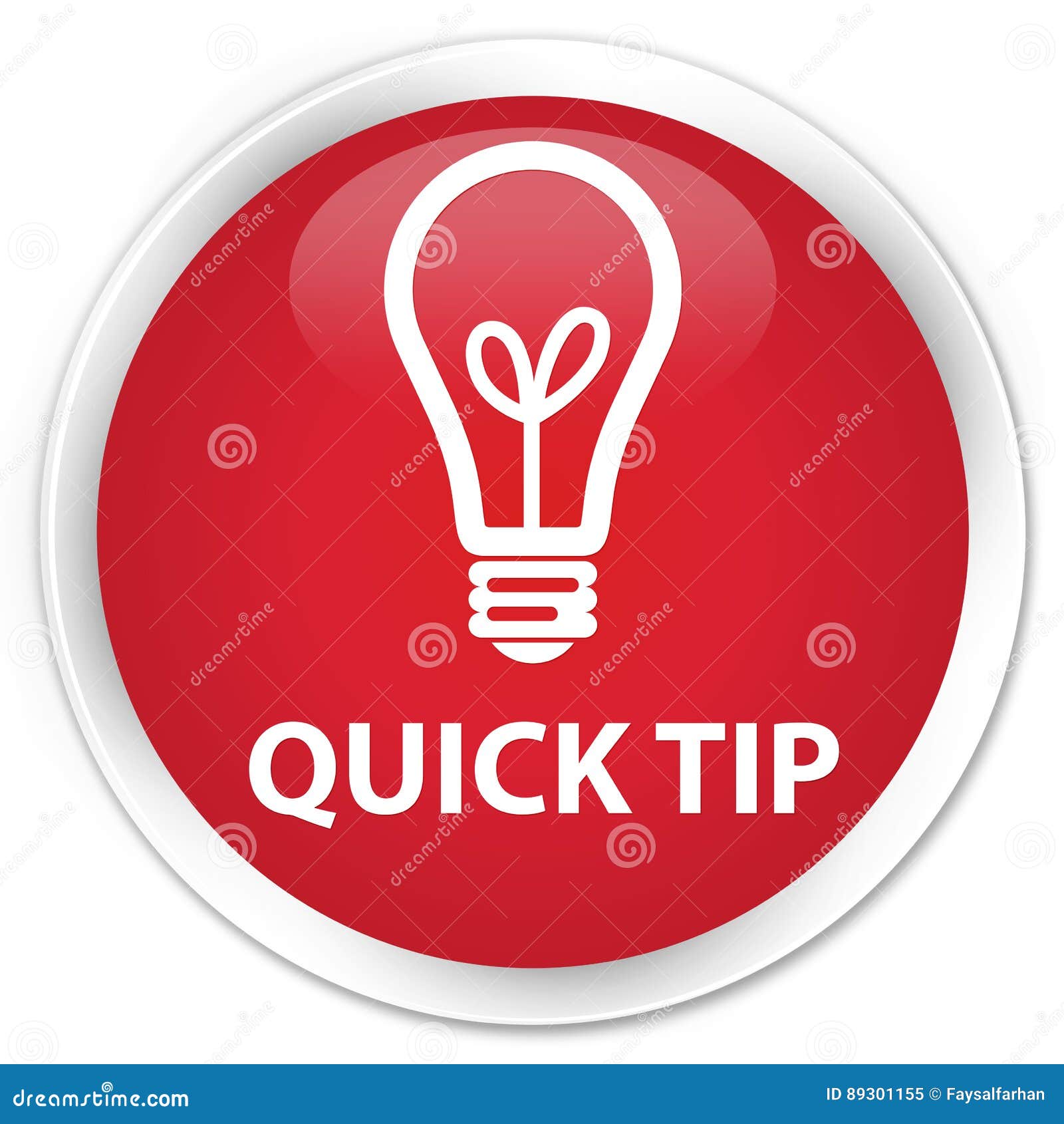 Quick Tip (bulb Icon) Premium Red Round Button Stock Illustration ...